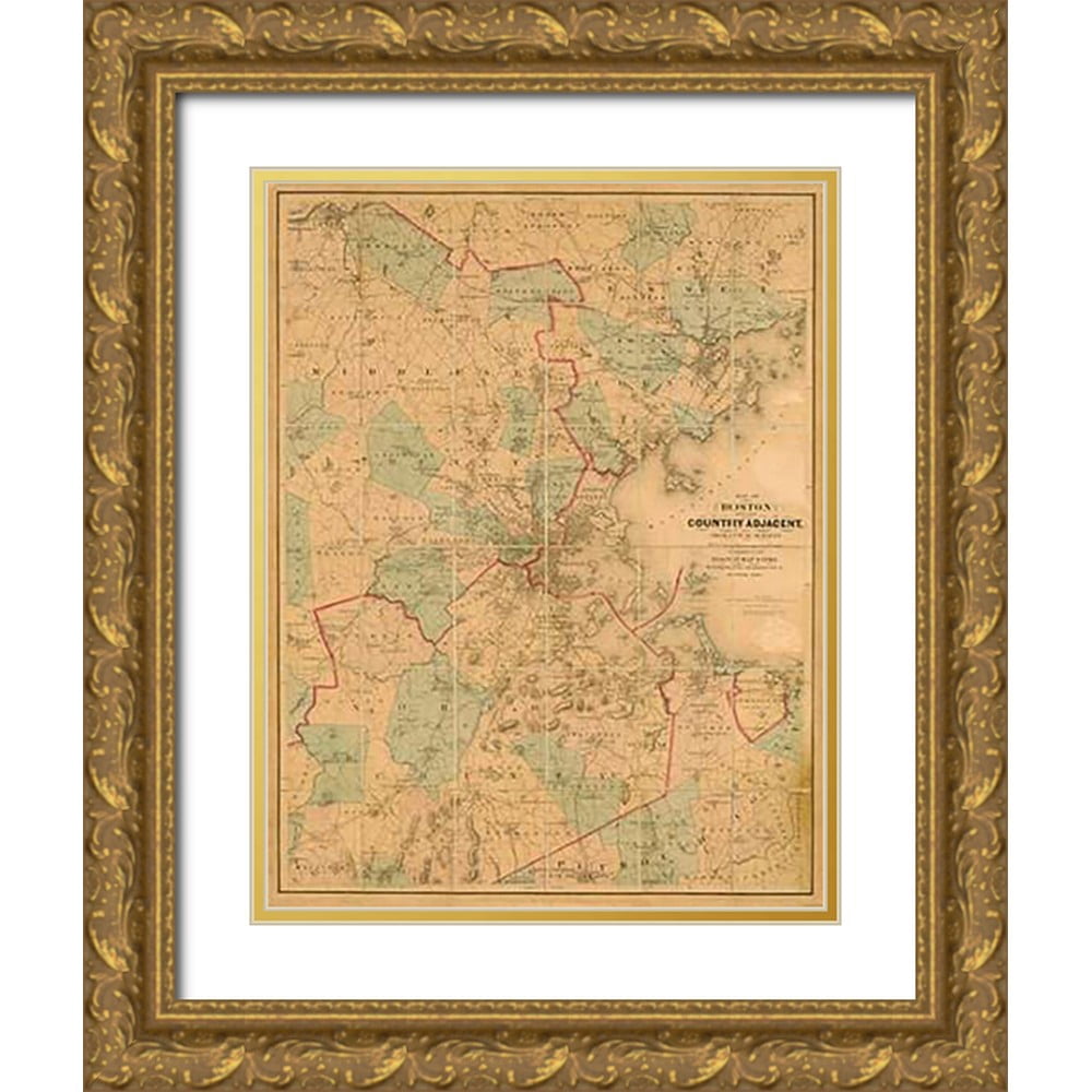 Walling, H. F 15x18 Gold Ornate Wood Framed with Double Matting Museum ...