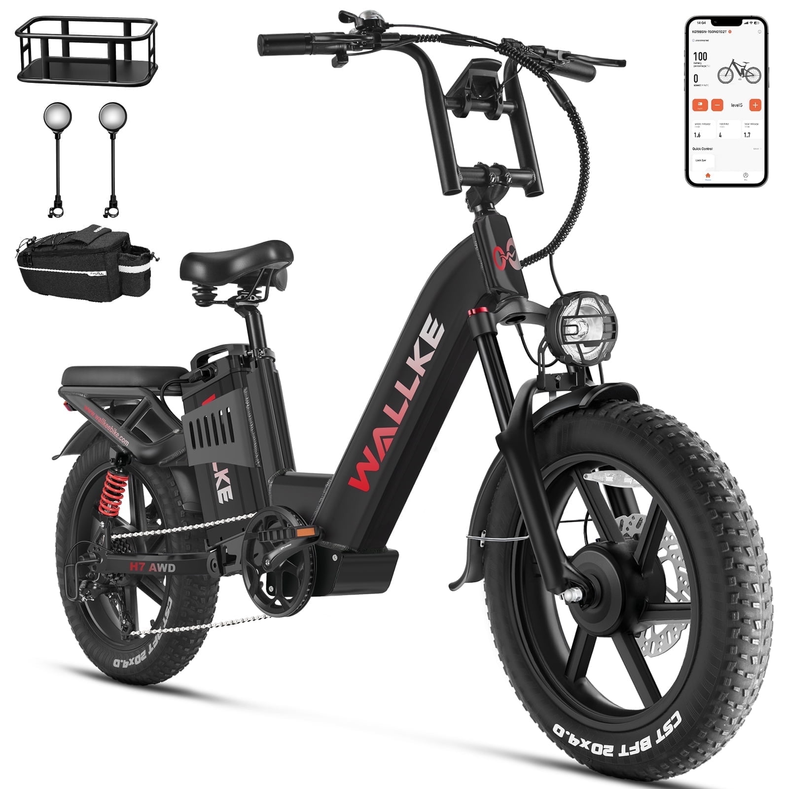 Wallke Electric Bike for Adults,48V 60AH Battery,3200W Peak Dual Motor ...