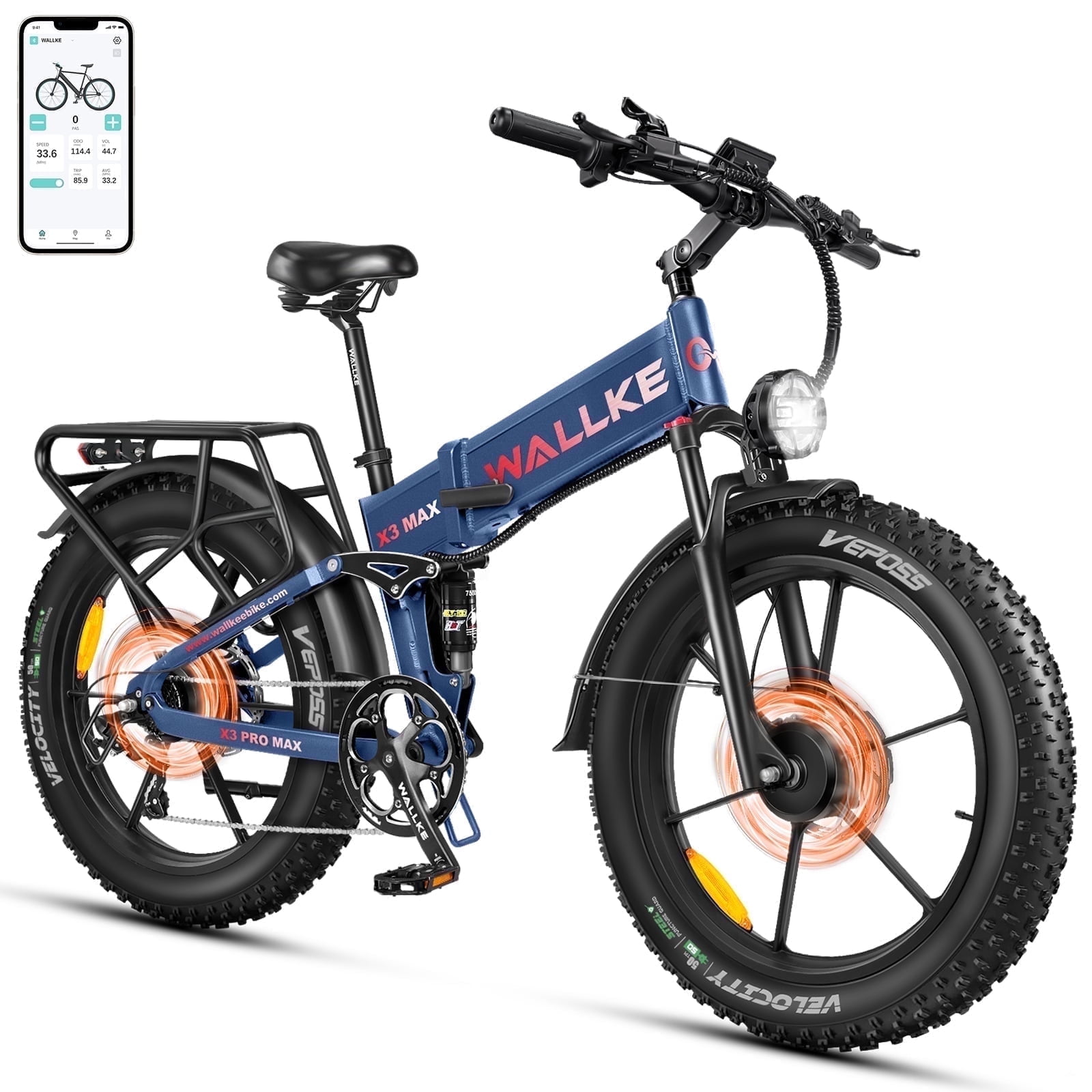 Wallke 2800W Dual Motor Electric Bike for Adults, Long Range Ebike 48V ...