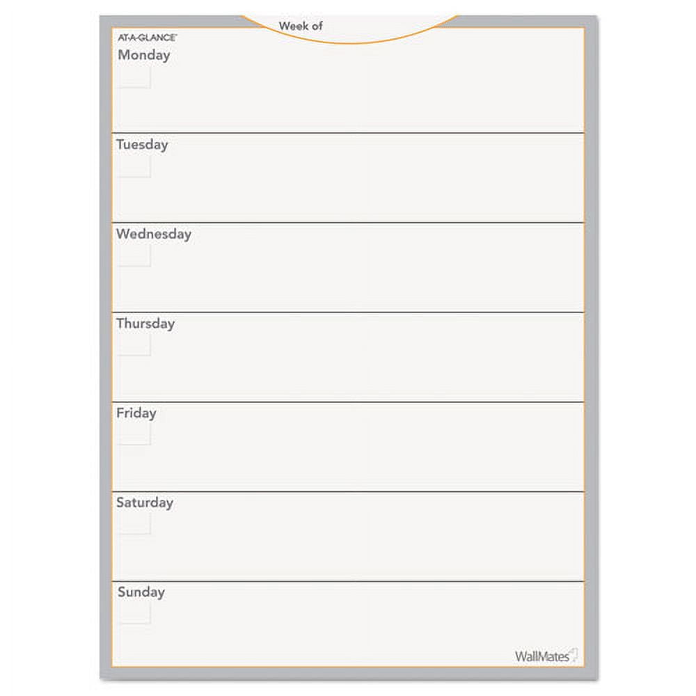 Wallmates Self-Adhesive Dry Erase Weekly Planning Surfaces, 18 X 24 ...
