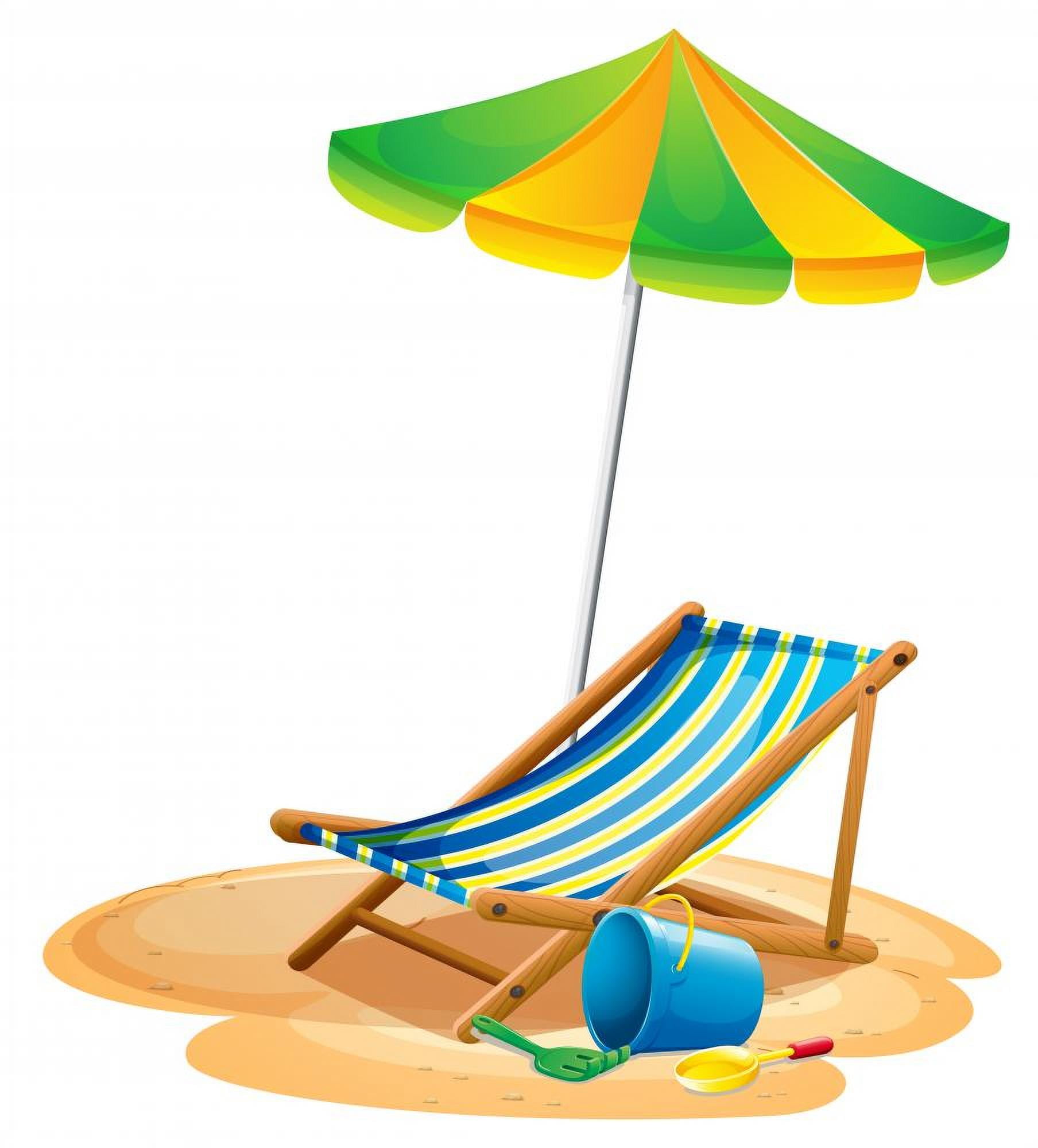Wallmonkeys Beach Chair Peel and Stick Wall Decals WM102394 (32 in W x ...