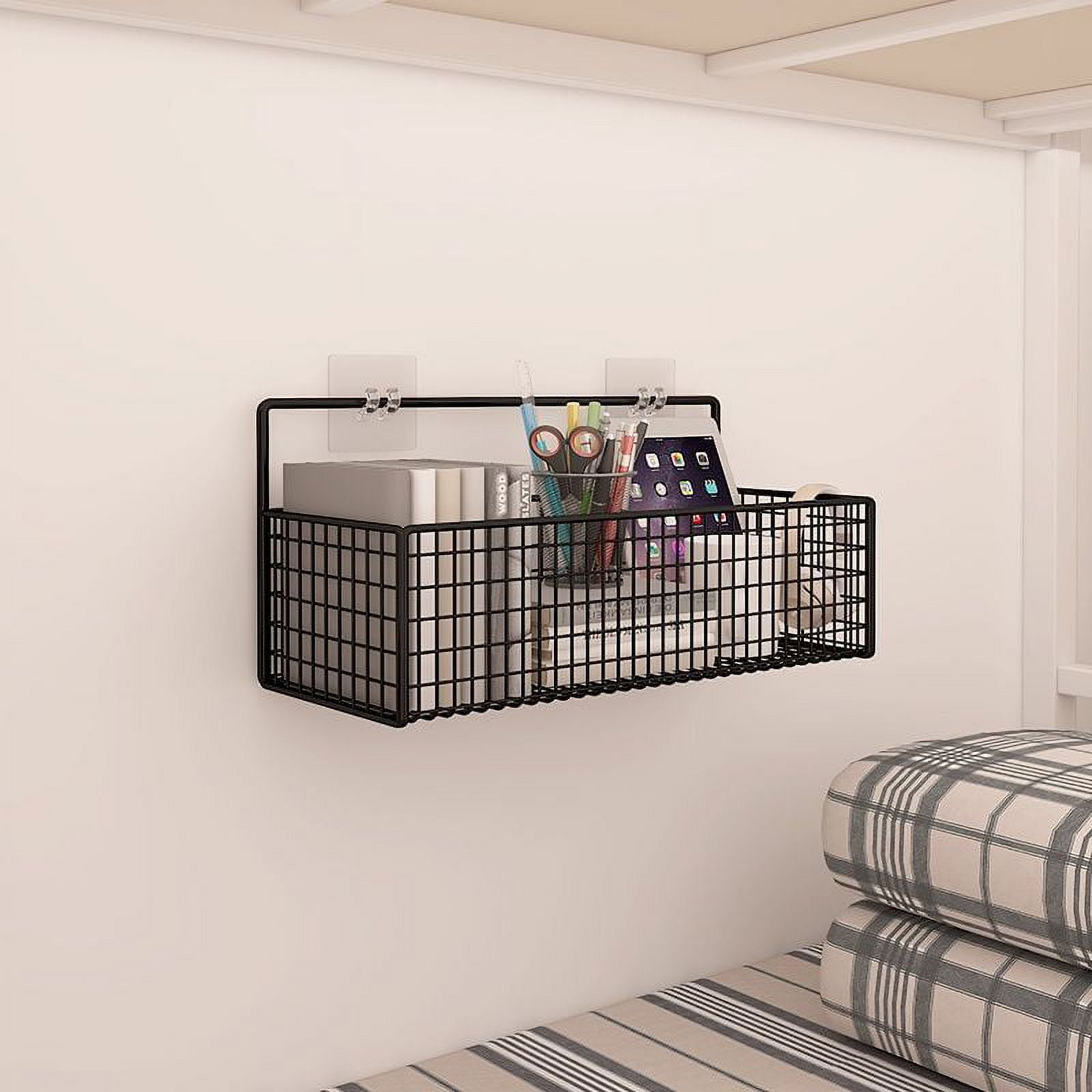 Wallmount Metal Storage Basket Tray - Decorative Organizer for Hanging ...