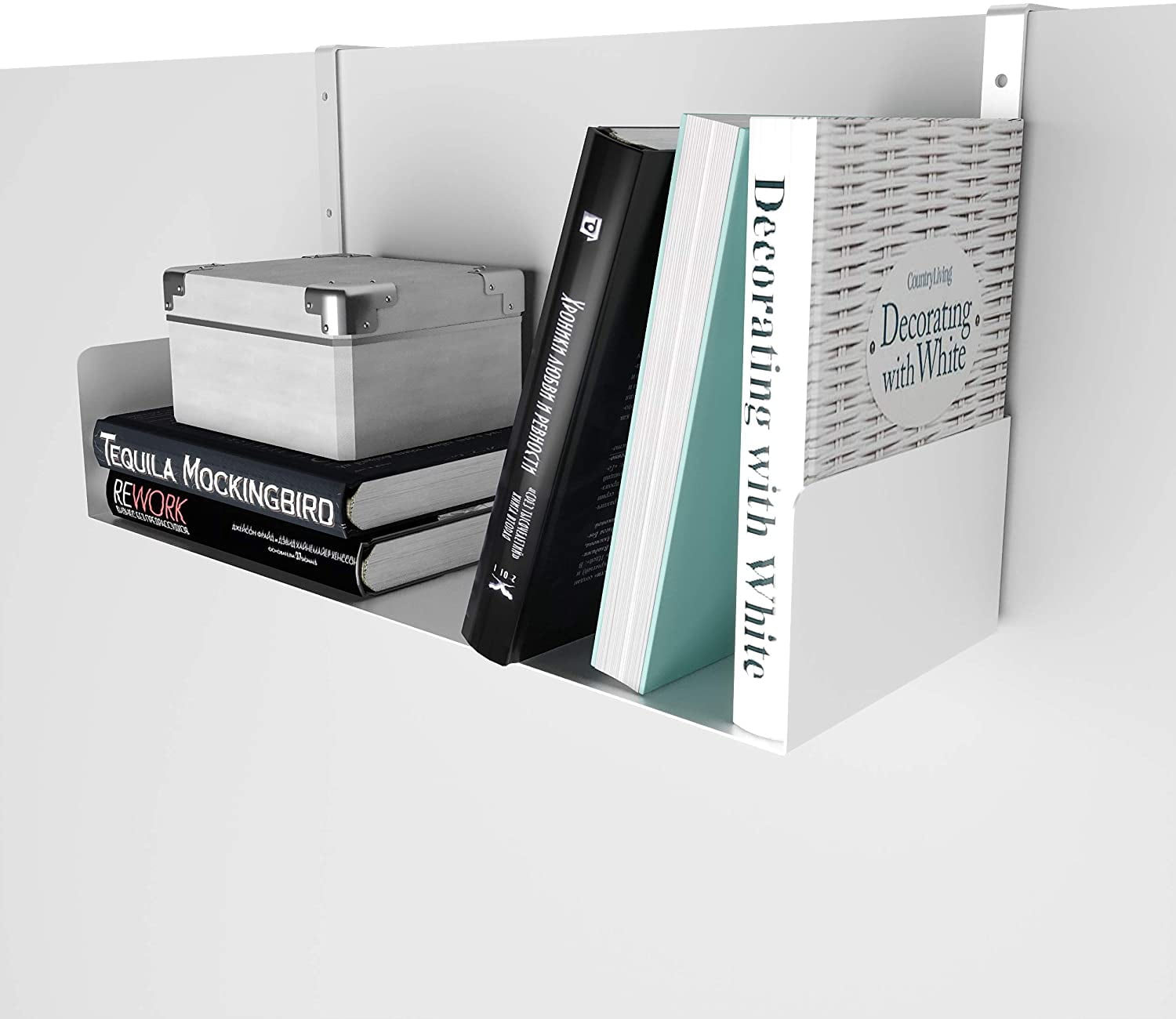 Wallniture Bali Cubicle Organizer, Metal Bookshelf with Buro Hanger ...