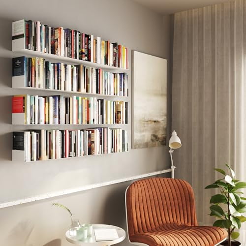Wallniture Bali Sturdy Metal U Shape Bookshelf - Wall Mountable CD DVD ...