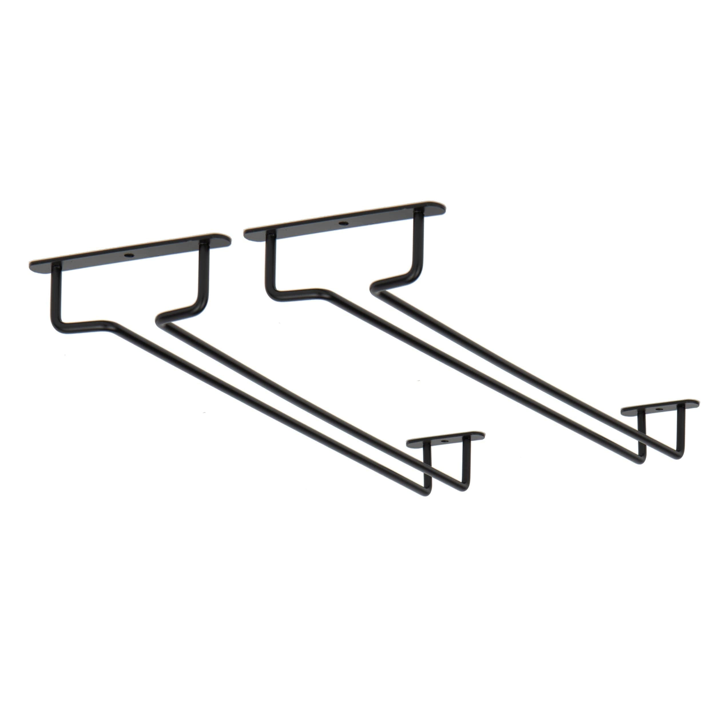 Wallniture Brix Stemware Wine Glass Rack Under Cabinet Storage Metal ...