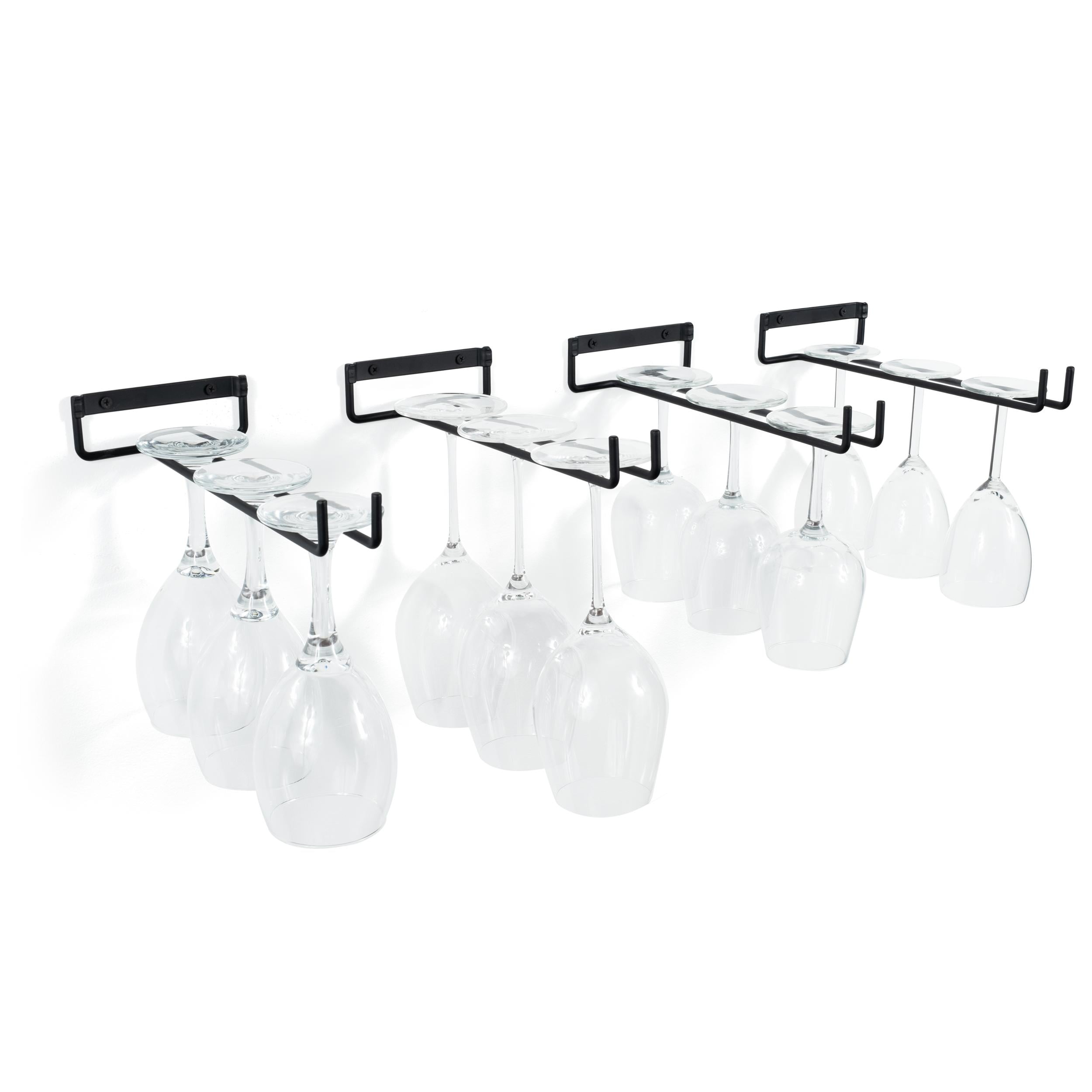 Wallniture Chiraz 11" Wall Mount Stemware Wine Glass Rack Kitchen Bar ...