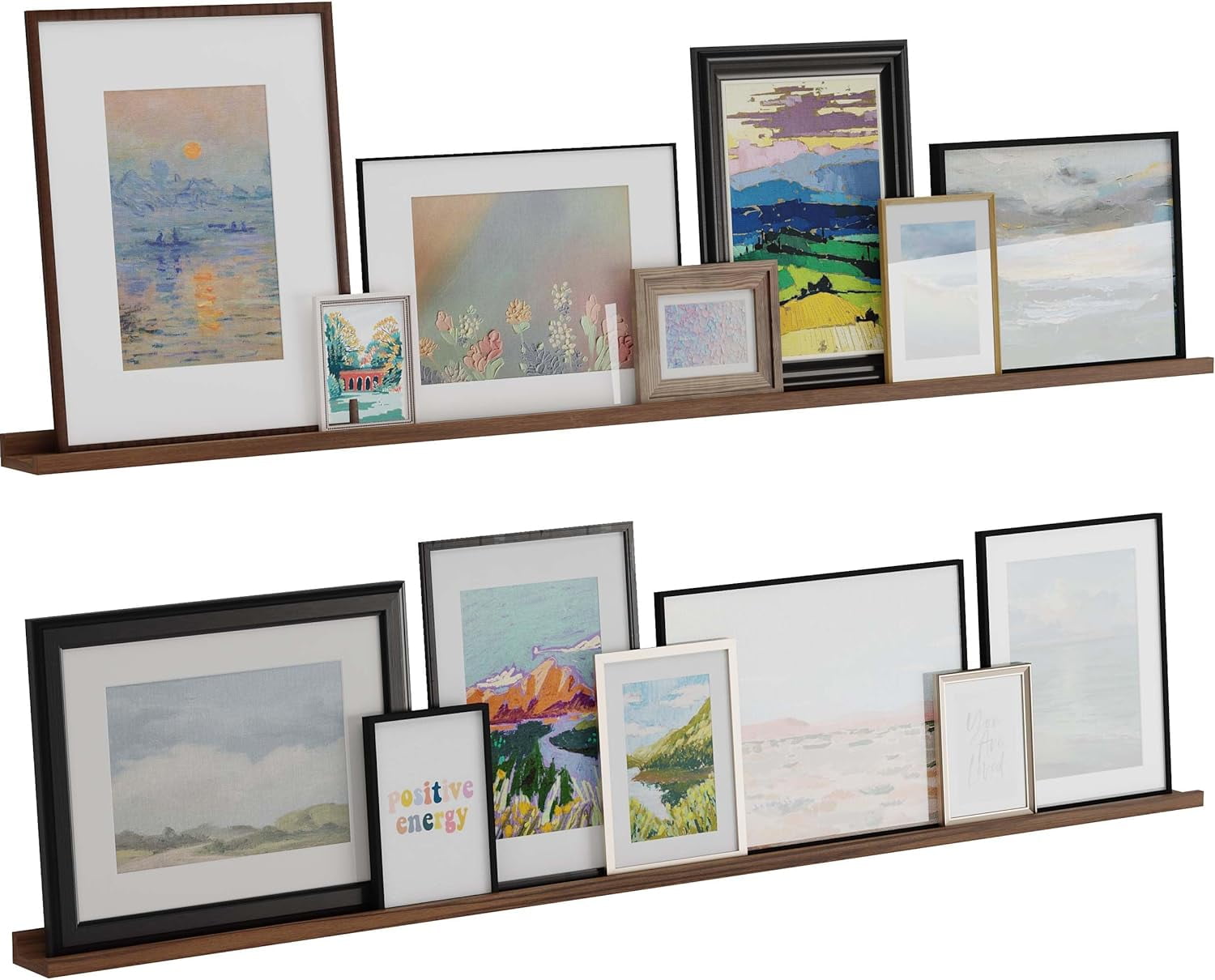 Wallniture Denver 72" Floating Shelves for Picture Frames Collage Wall ...