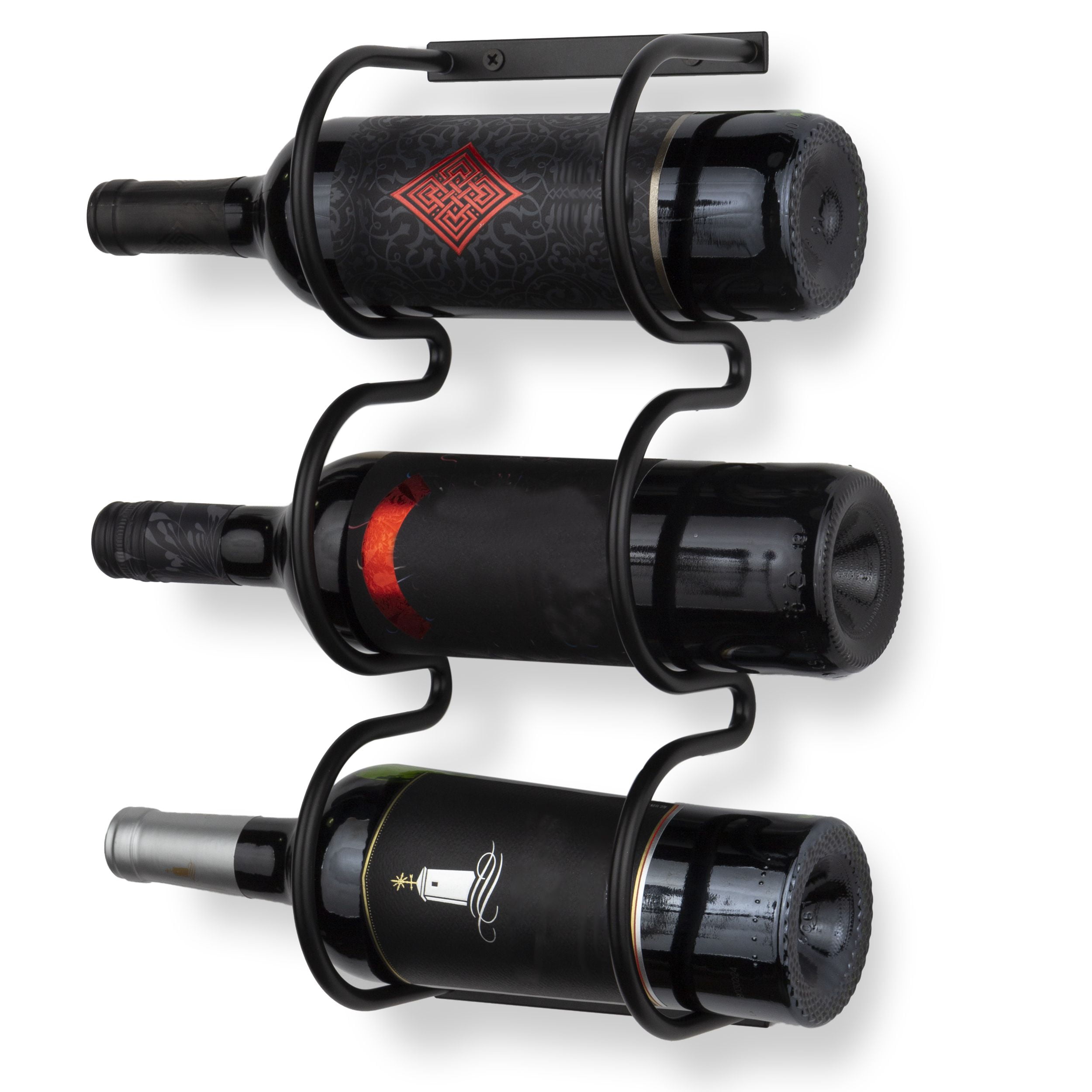 Wallniture Dijon 3-Sectional Wine Rack, Wall Mounted/Under Cabinet ...