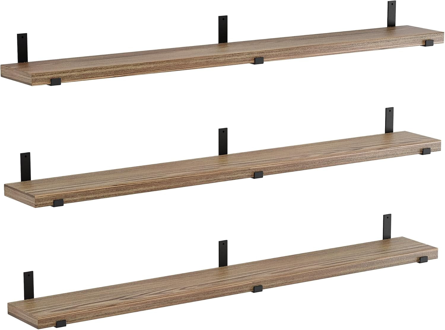 Wallniture Forte 72" Long x 9.25" Deep Floating Wall Shelves, Book ...