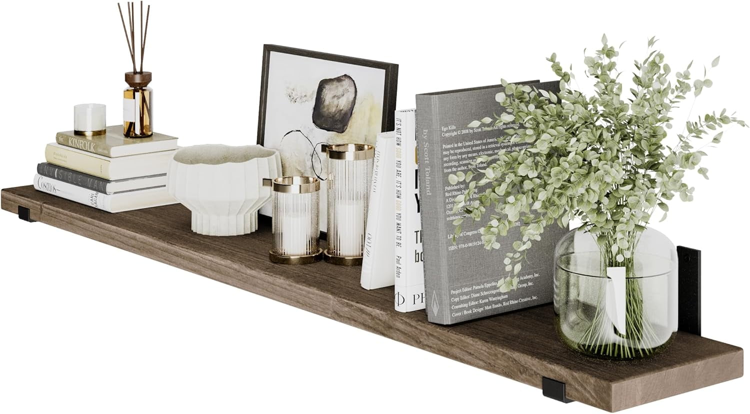 Wallniture Forte Long Wall Shelf, 60" Long, 9.25'' Deep, 1.5" Thick ...