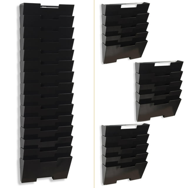 Wallniture Lisbon 15-Tier Metal Mountable File Organizer, Hanging Paper ...