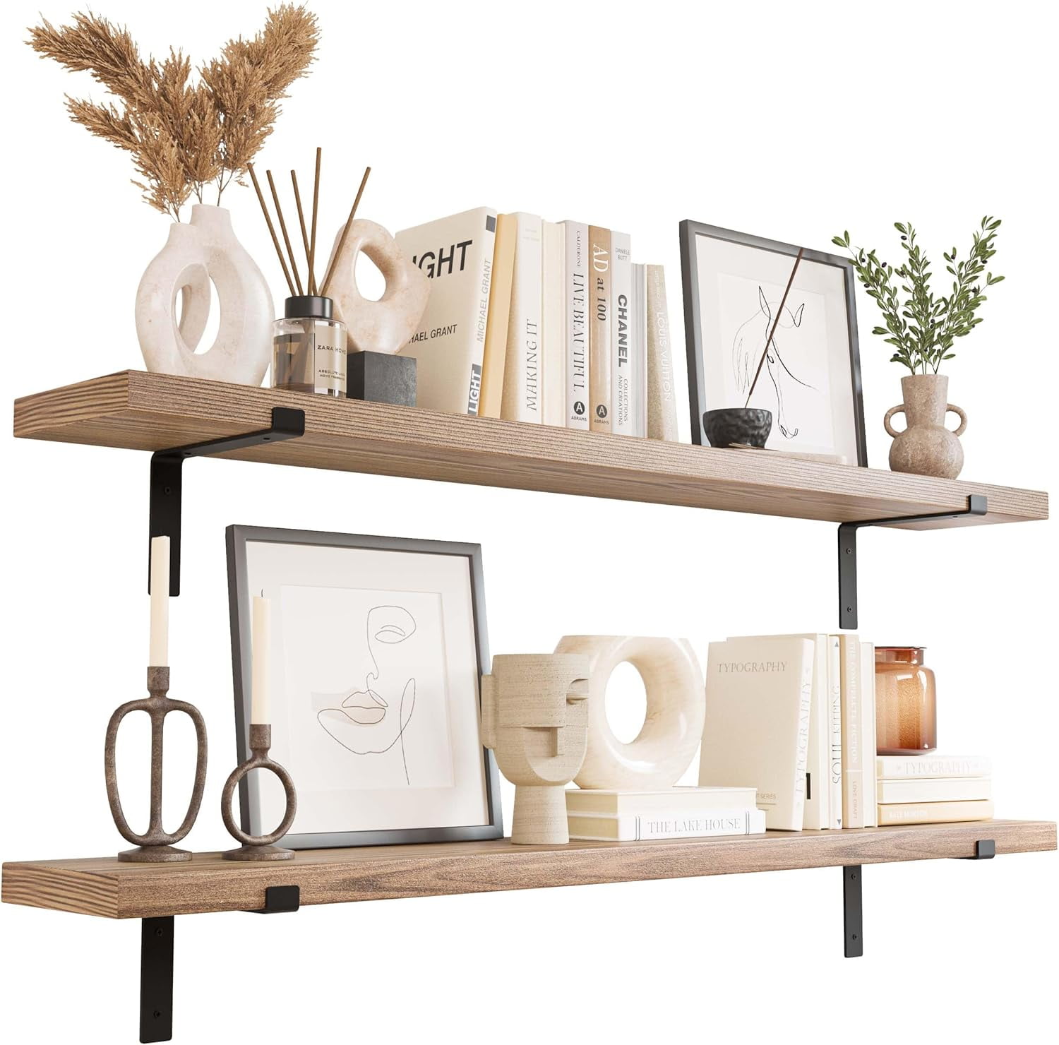 Wallniture Menton 60 inch Long x 9.25 inch deep Floating Shelves for ...