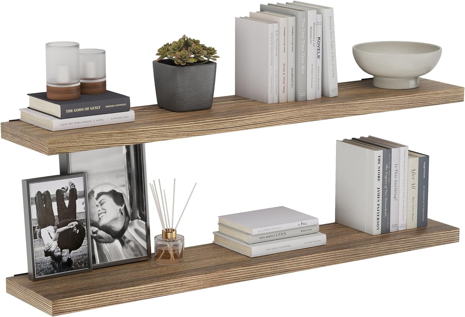 Wallniture Palm 48" Long Floating Wall Shelves, Book Shelf for Wall ...