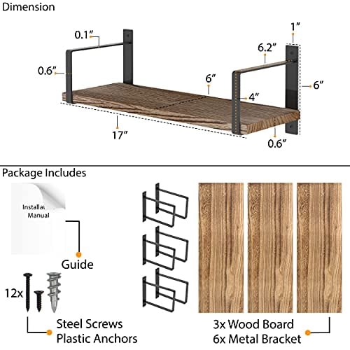 Wallniture Toledo Floating Shelves for Living Room Decor, Floating ...
