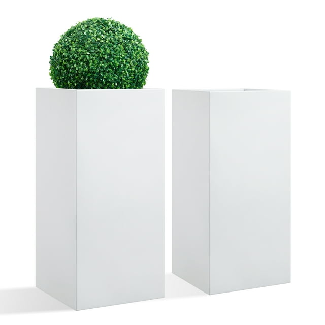 Wallowa Metallic Heavy Tall Outdoorindoor Planter Box Rectangular
