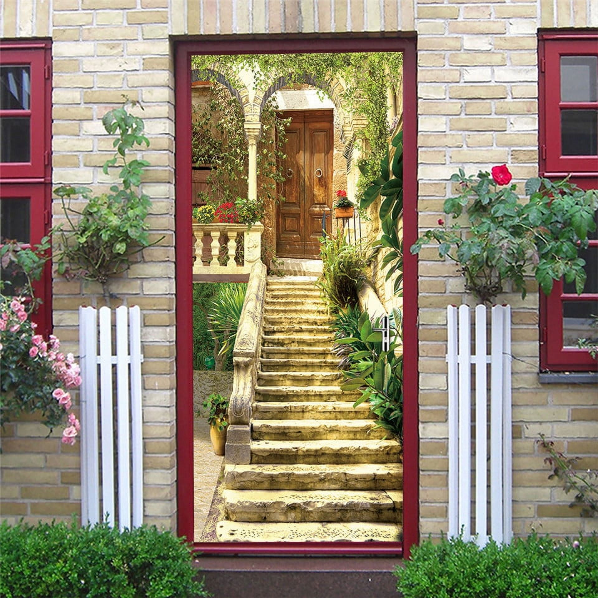 Wallpaper 3D Door Mural DIY Vinyl Self-adhesive Removable Waterproof ...