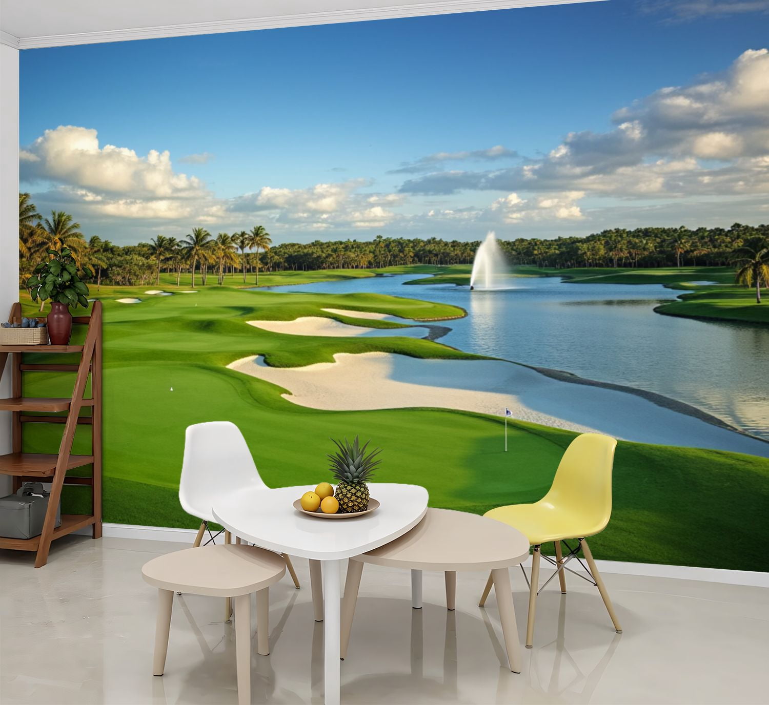 Wallpaper Blue Golf Course Fairways Sand Bunkers Putting Green Water ...