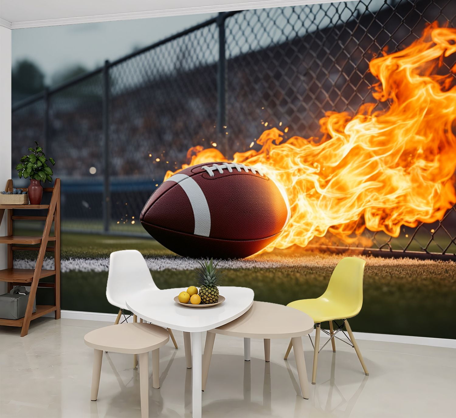 Wallpaper Football Sports 3D Rugby Flames Stadium Fence Grass Field ...