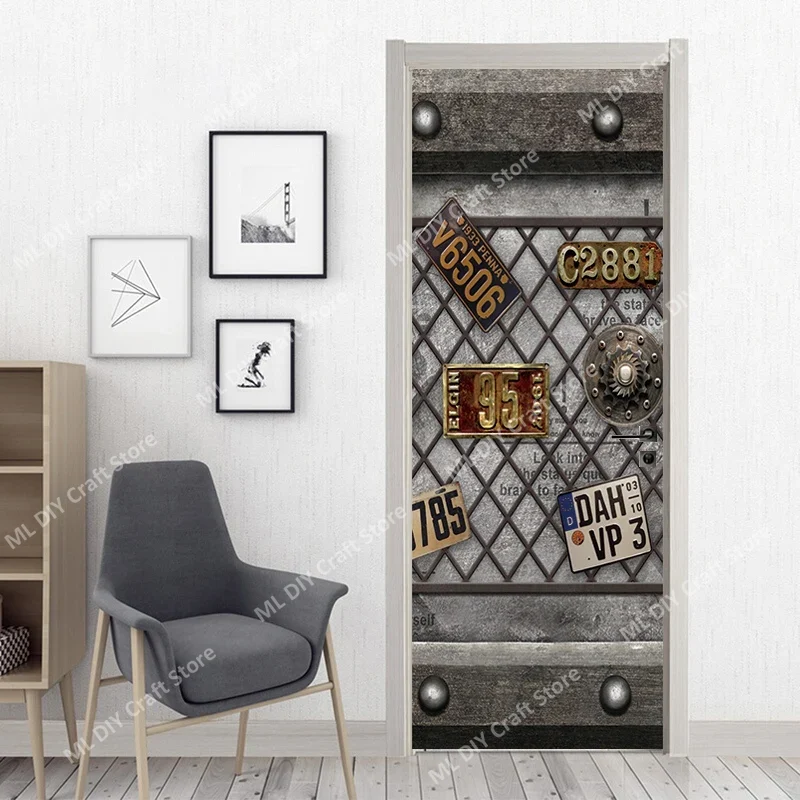 Wallpaper For Doors rative Vinyl Wallpaper On The Renovation Poster ...
