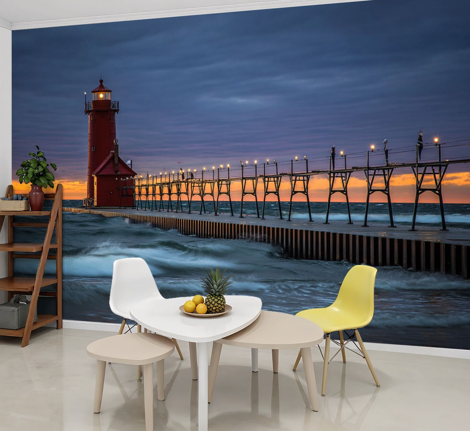Wallpaper Grand Haven Lighthouse Peel and Stick Wall Murals 69"H x 96"W ...