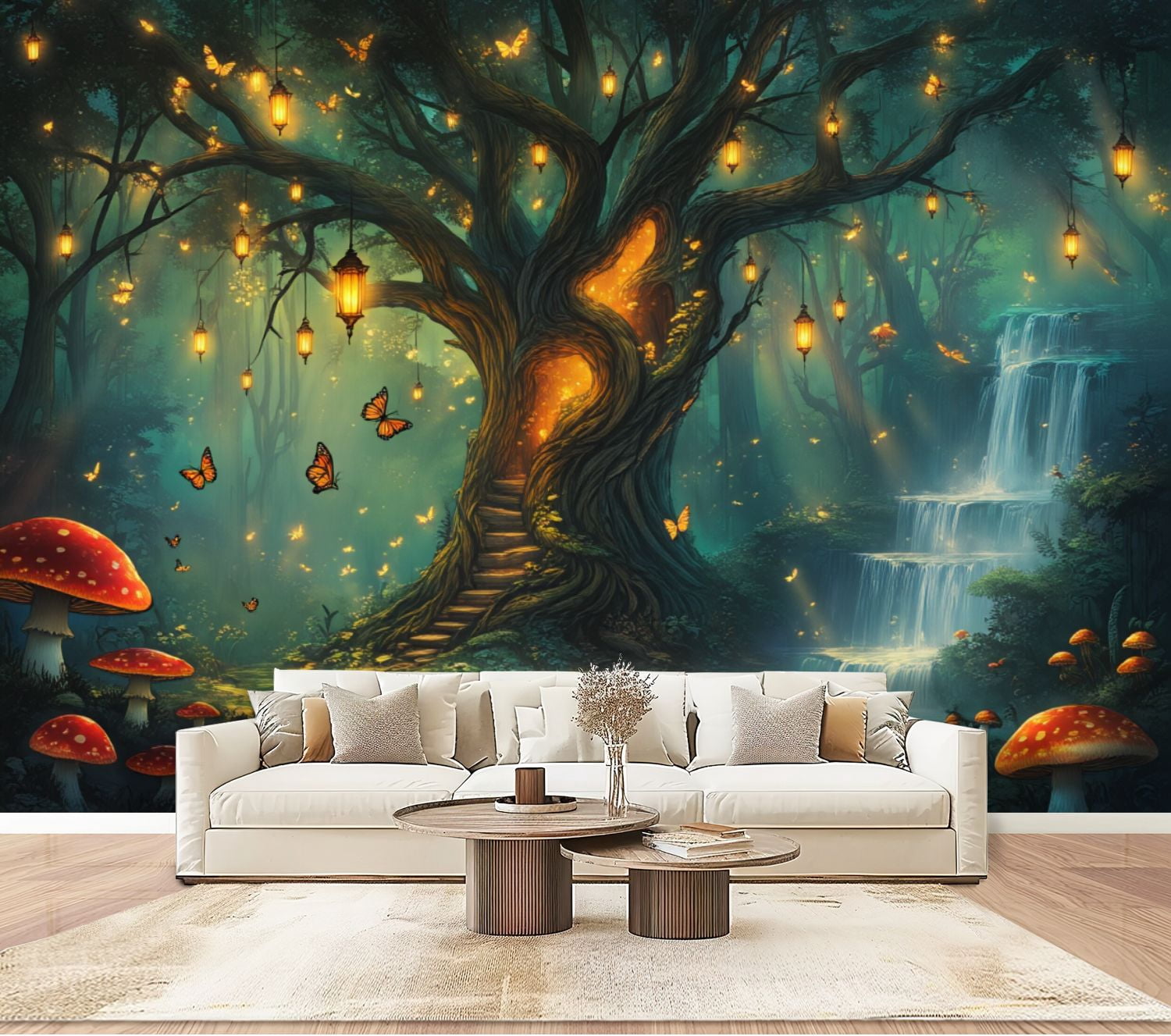 Wallpaper Nature Green Fairy Magical Landscape Ancient Tree Peel and ...