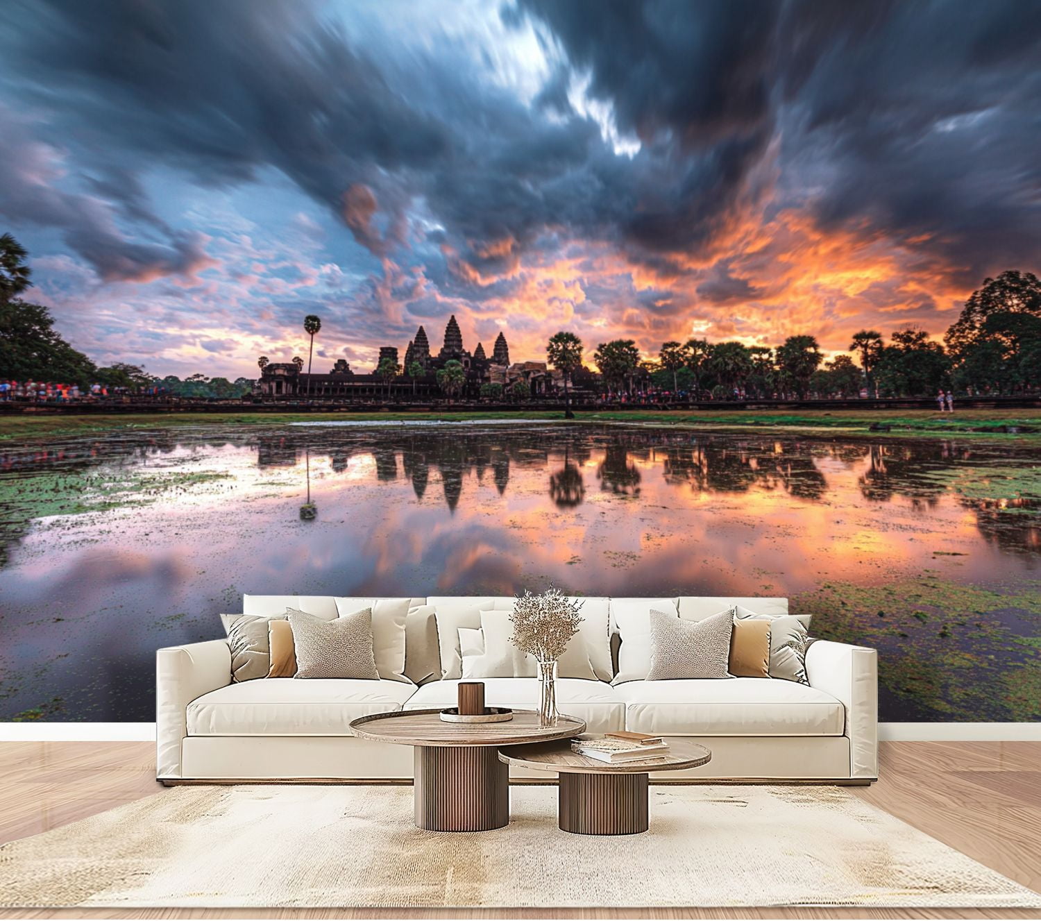 Wallpaper Scenery Cambodia Peel and Stick Wall Murals 100"H x 144"W ...