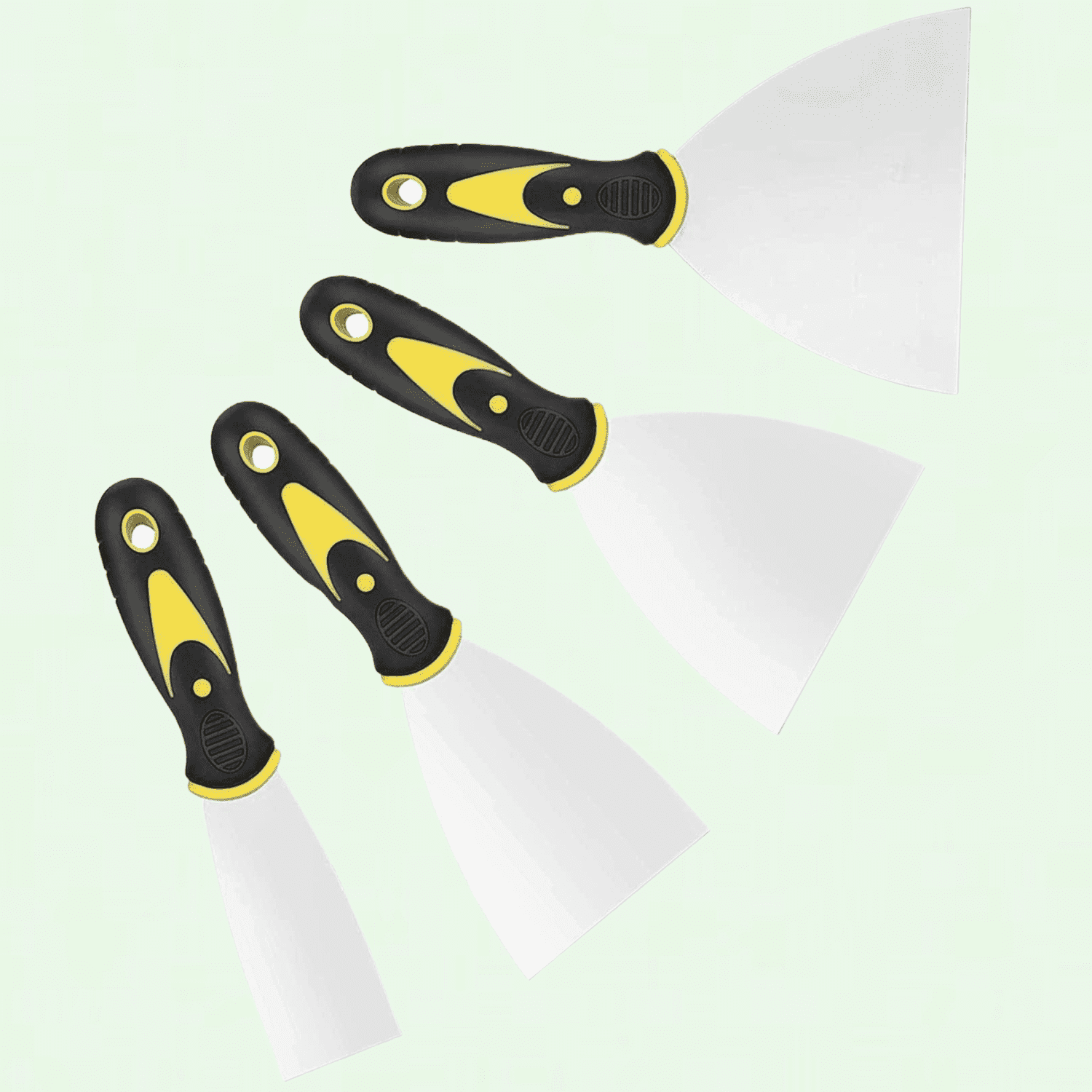 Wallpaper Scrapers, 1.5'', 3'', 4'', 5'' Wide Putty Knife Set, Metal Spackle Knives Paint Tools ...