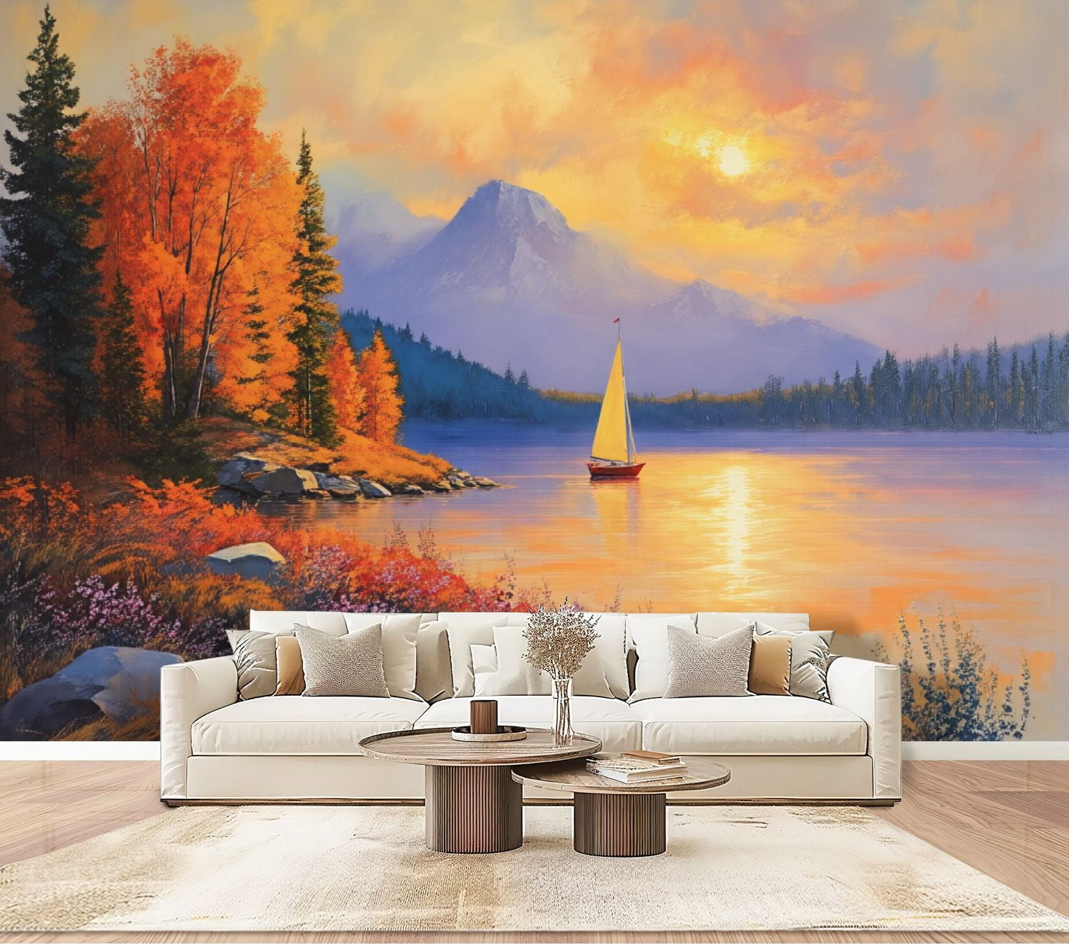 Wallpaper Sunset Landscape Mountain Lake Scenic Country Nature Peel and ...