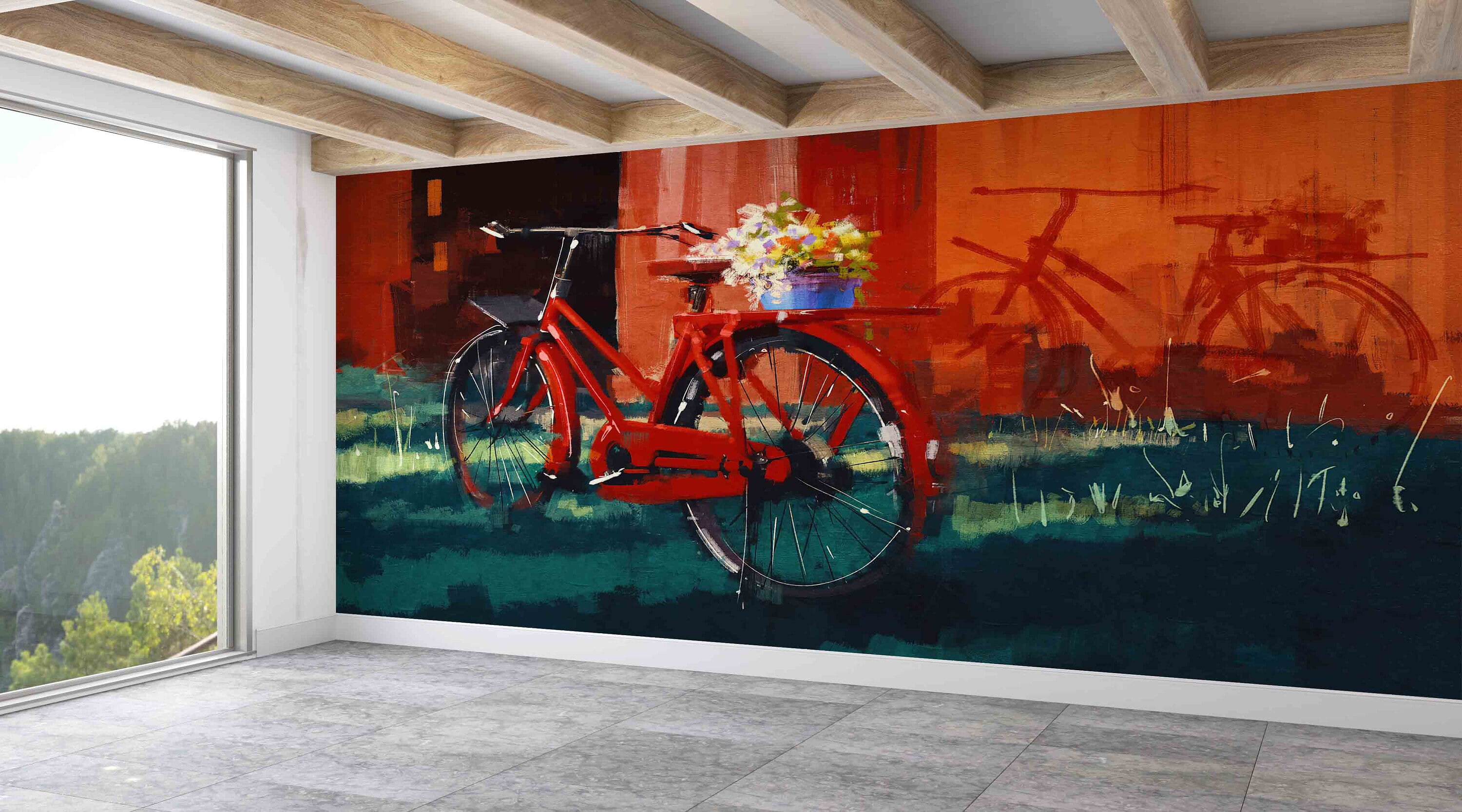 Wallpaper Wall Art, Custom Wallpaper, 3d Wallpaper, Abstract Wall Poster, Vintage Bike Painting ...