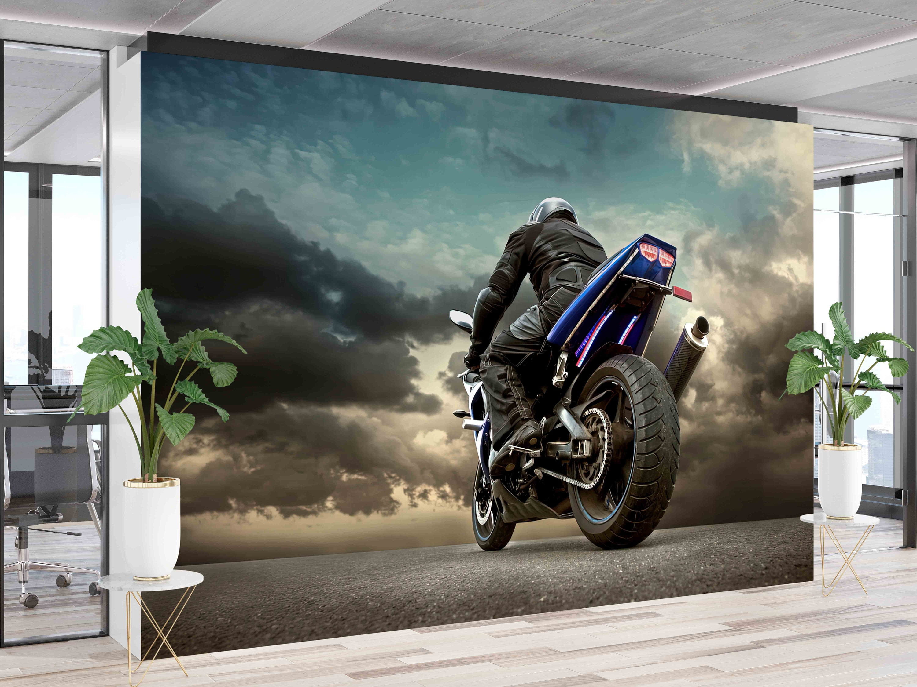 Wallpaper Wall Art, Garage Wall Mural, 3d Wallpaper, Motorcycle Love ...