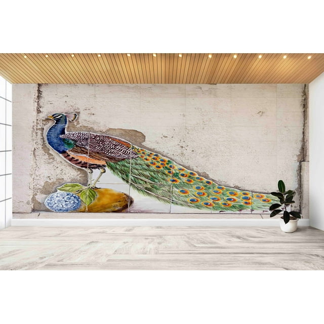 Wallpaper Wall Art, Peacock Lover Gift Wallpaper, Peacock, Paper Wall ...