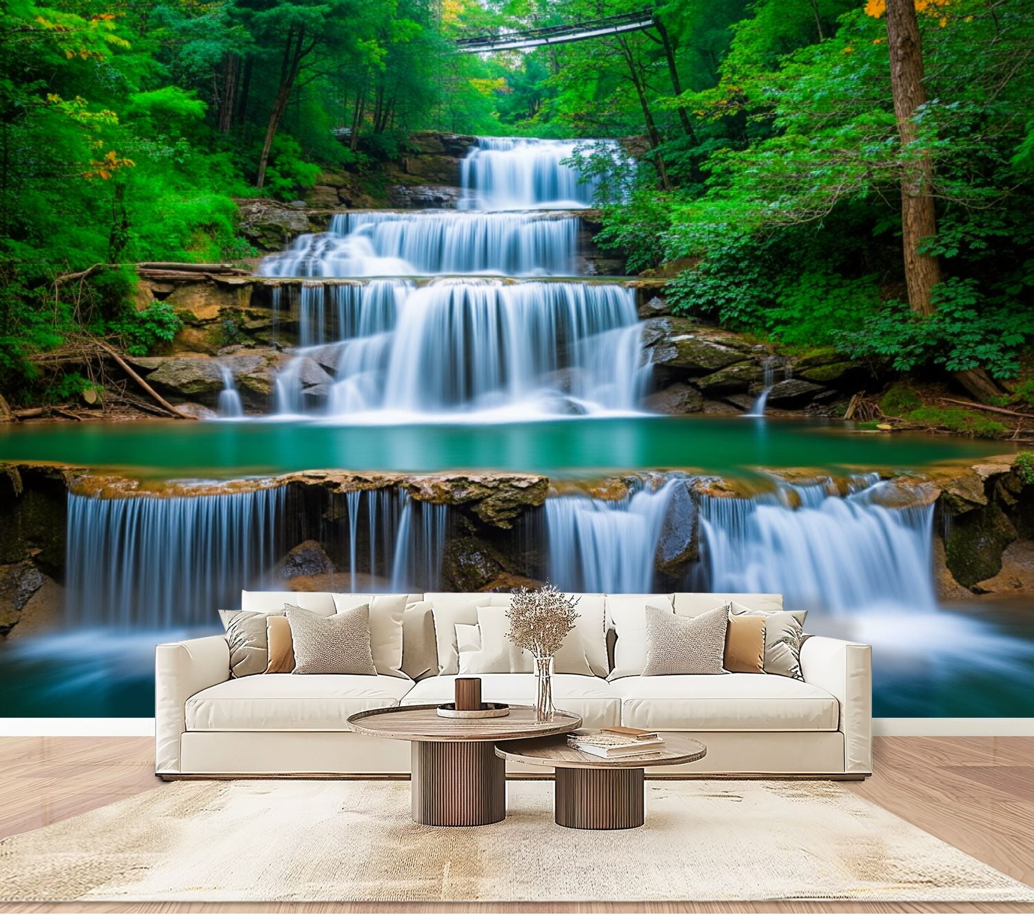 Wallpaper Waterfall Landscape Nature Lake Waterfalls Greenery Rock ...
