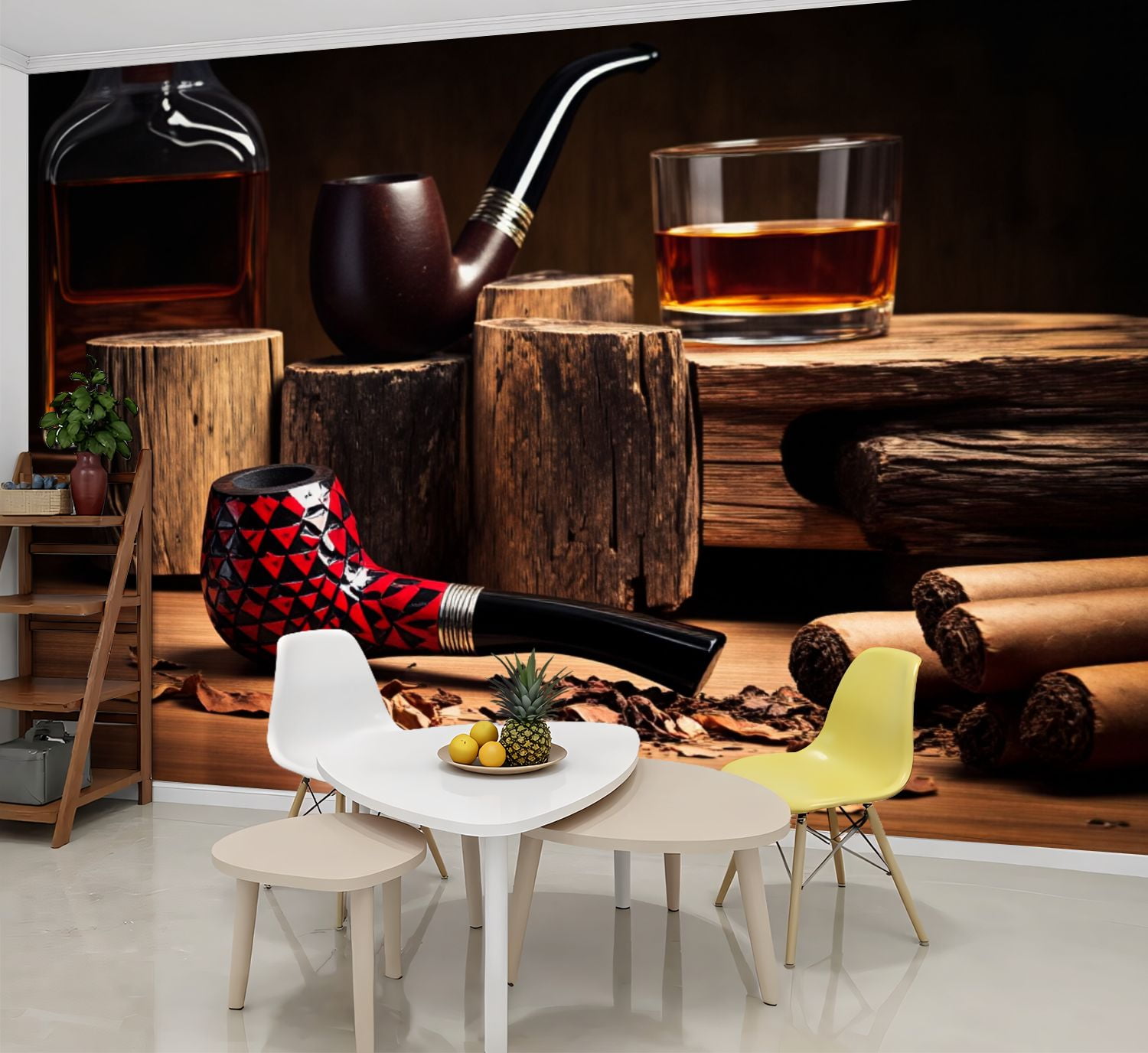 Wallpaper shop details cigars pictures Peel and Stick Wall Murals 69"H ...