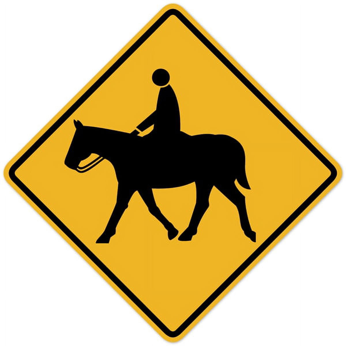 Walls 360 Peel & Stick Traffic and Street Sign Wall Decal: Horse ...