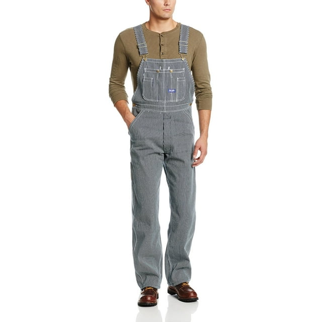 Walls Men's Big Smith Rigid Bib Overall 40W x 30L Hickory Stripe ...