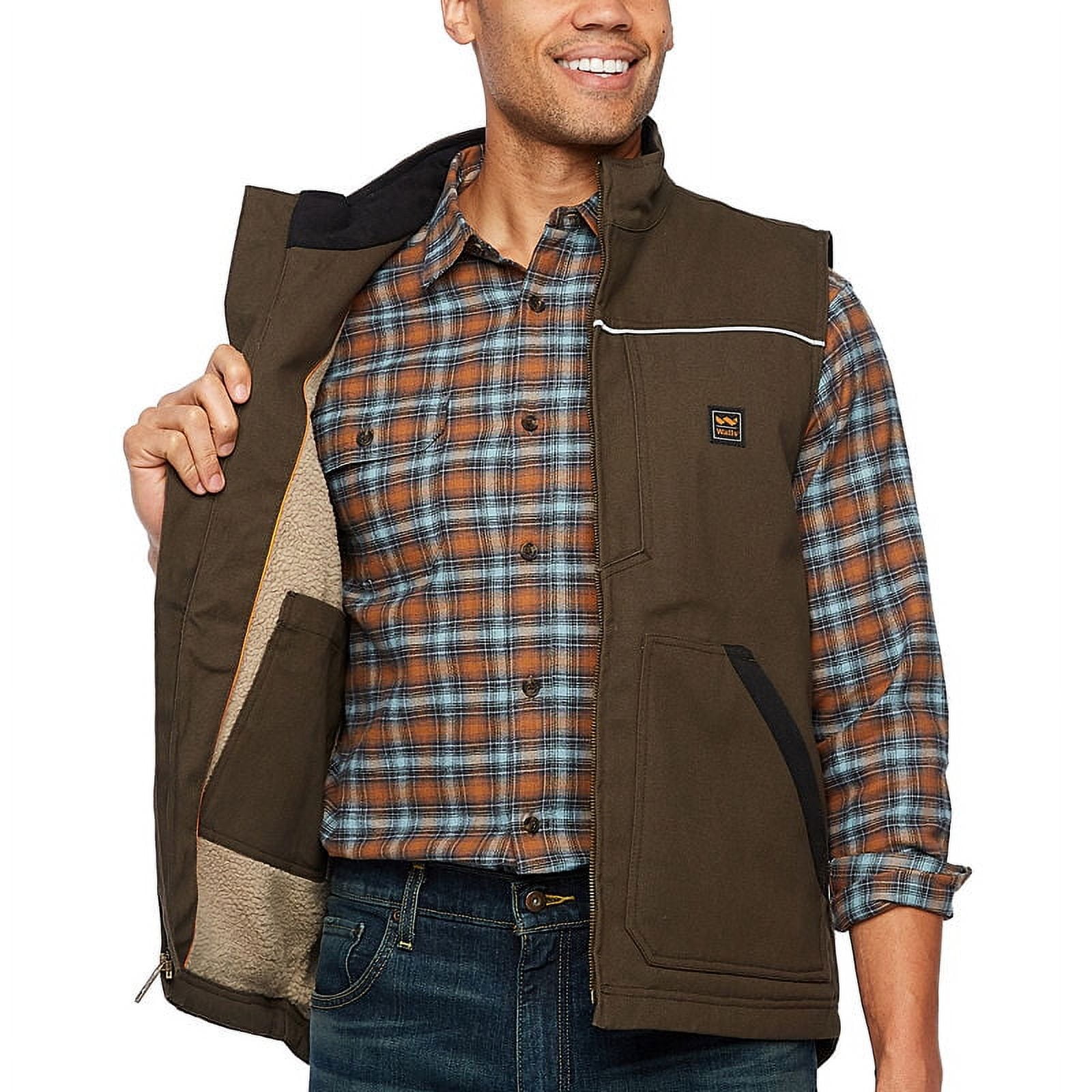 Walls Men's Coleman Sherpa-Lined Work Vest, Heavyweight Duck Material ...