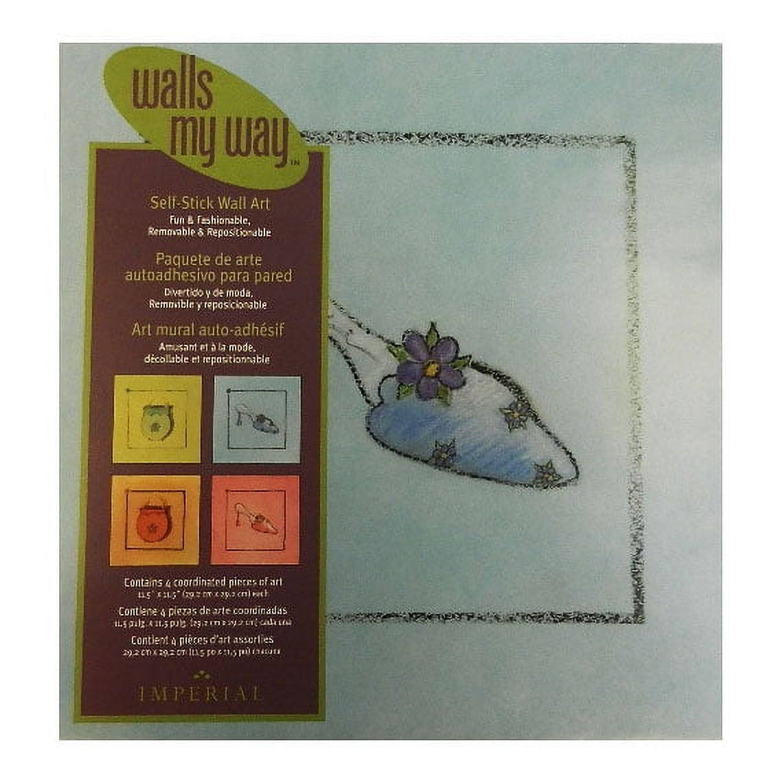Walls My Way - Self-Stick Girl's Shoes and Purses (4 pcs. 11.5x11.5 in ...