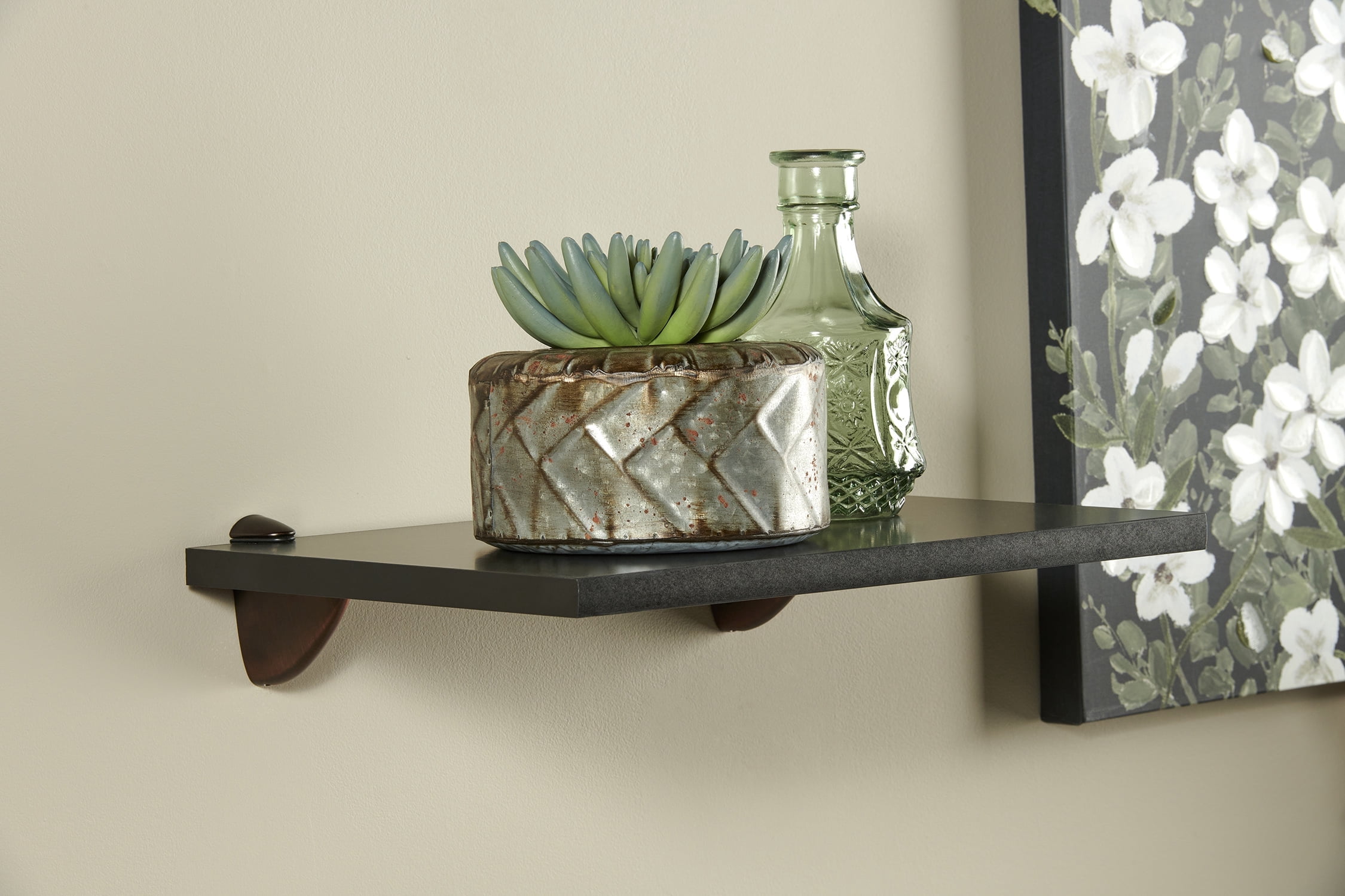 Wallscapes Gallery 12x16 Black Shelf Kit with Bronze Pelican Brackets ...