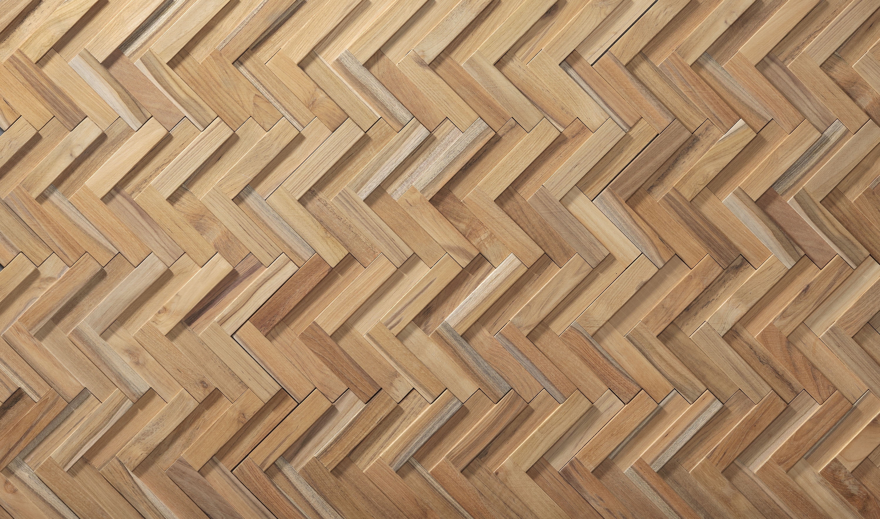 Wallsupply UltraWood Teak Herringbone Wall Panels, 0.59" x 7.09" x 14.76", 16 Pieces - Walmart.com