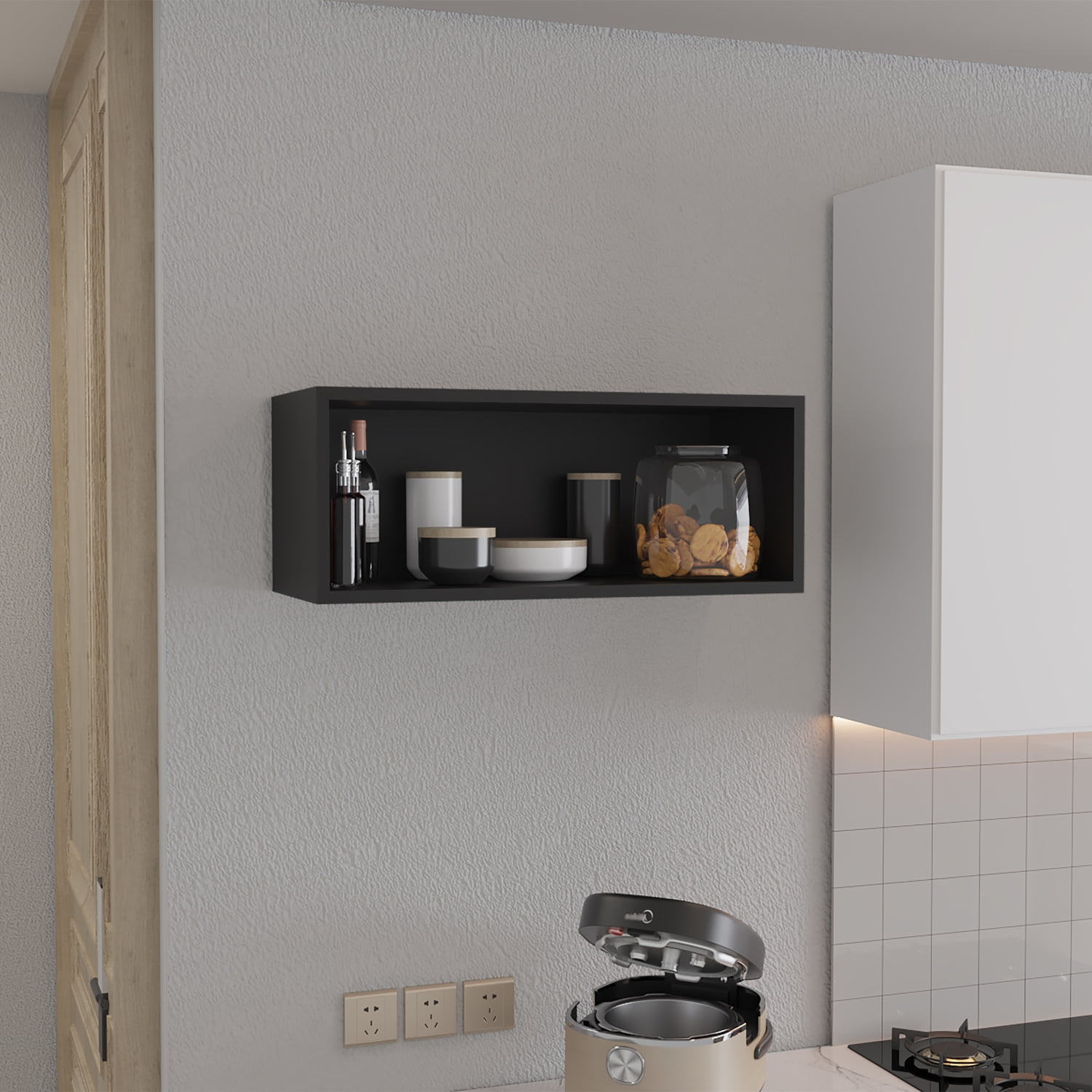 Wally 30" Wide Open Wall Shelving Unit, Storage Cabinet for Bedroom ...