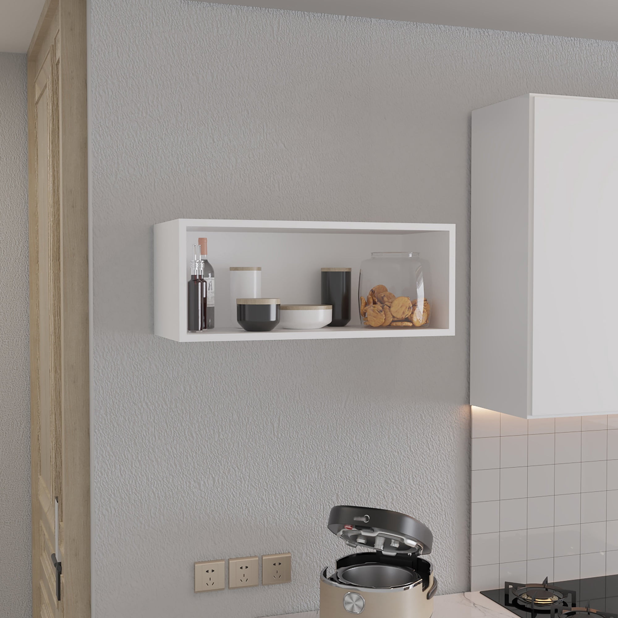 Wally 30" Wide x 12"H Wall Cabinet White Engineered Wood White ...