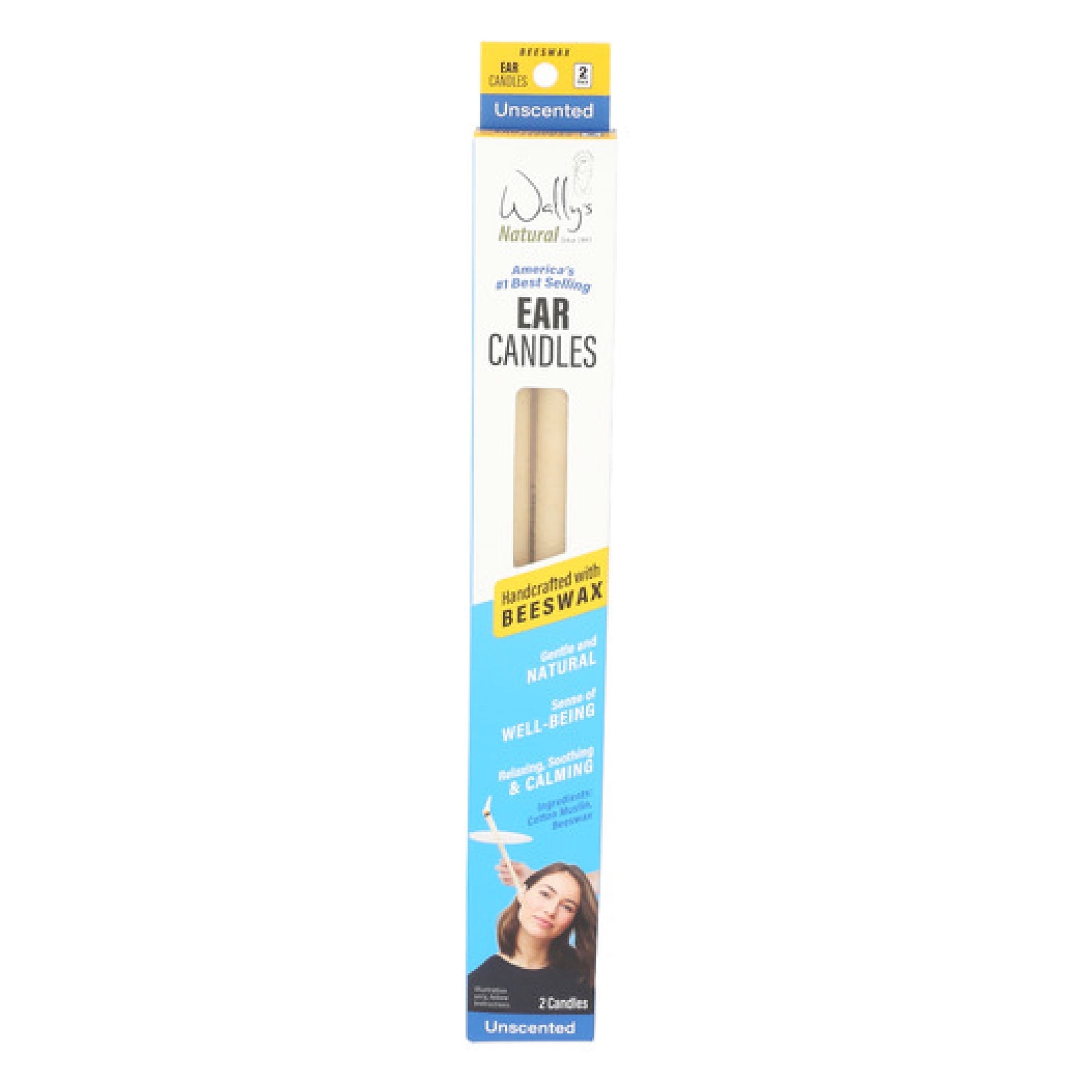 Wally's Natural Unscented Beeswax Ear Candles, 2 pack HSA/FSA Eligible ...
