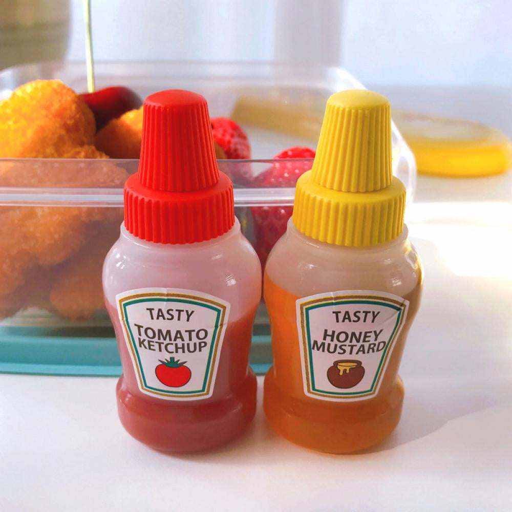 Set of 6 Mini Condiment Squeeze Bottles: Ketchup, Mustard, Mayo for ...