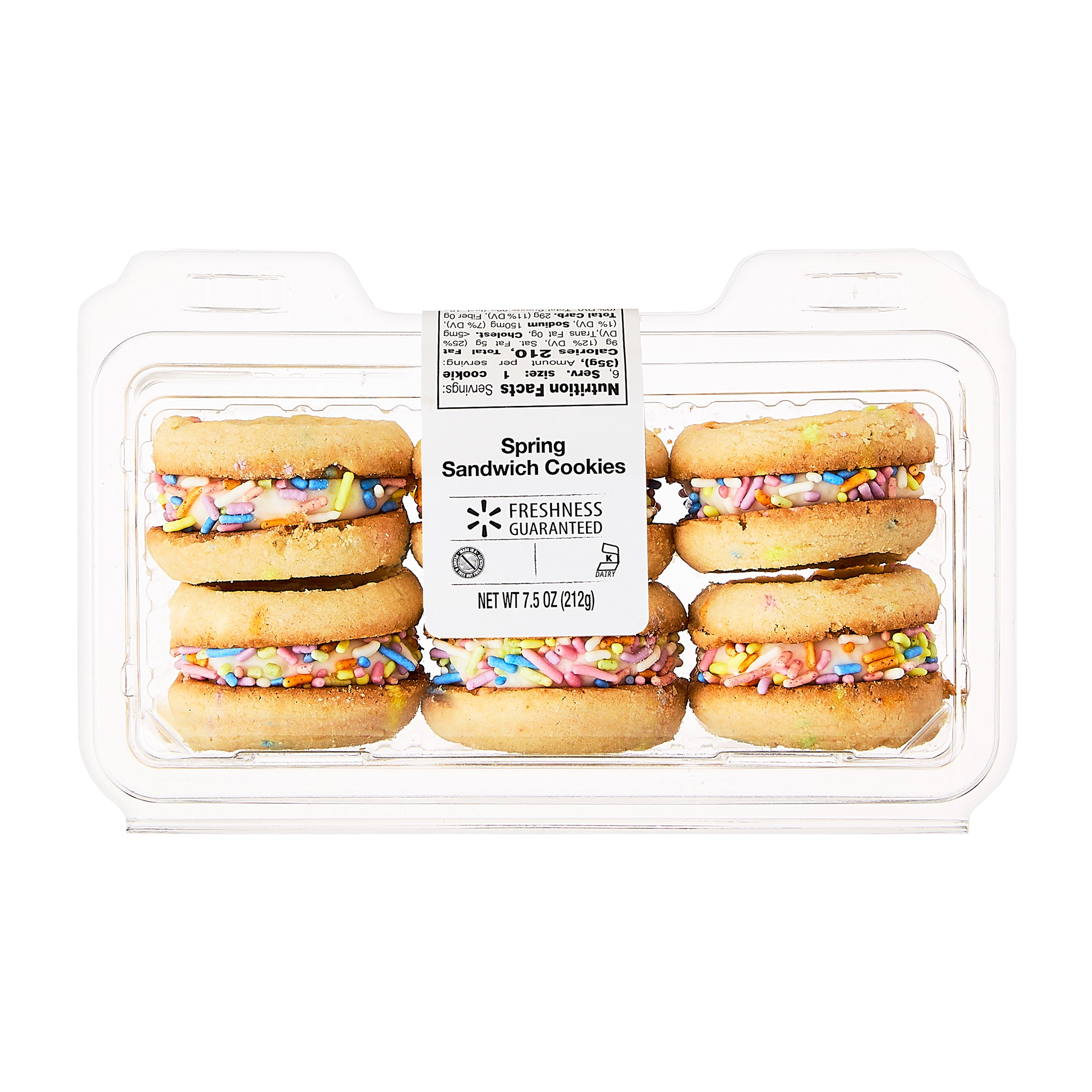 Walmart 6 Count Spring Sandwich Cookies 9/7.5 Ounces, Shelf Stable ...