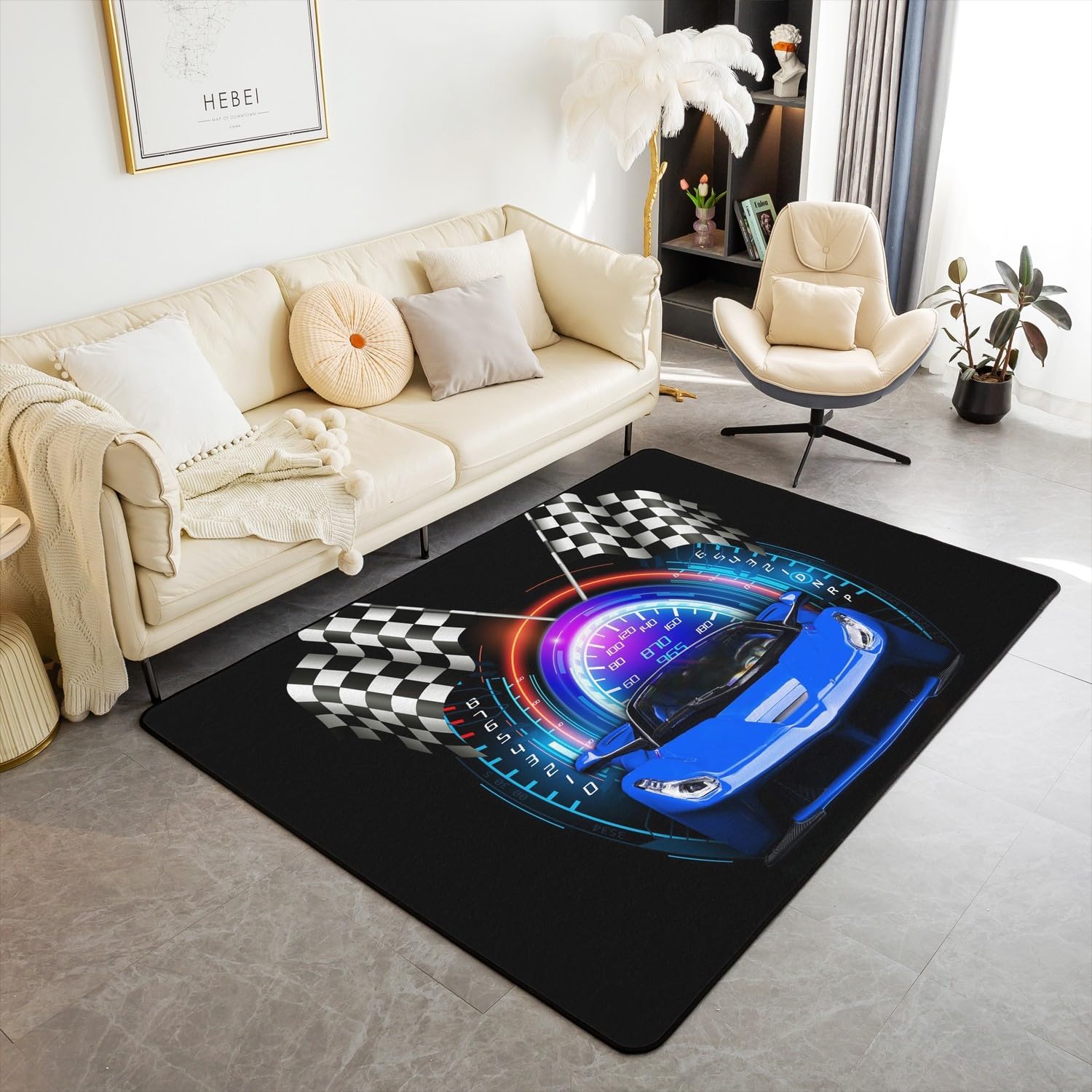 Walmart Car - themed Stylish and Trendy Living Room Carpet - Black ...