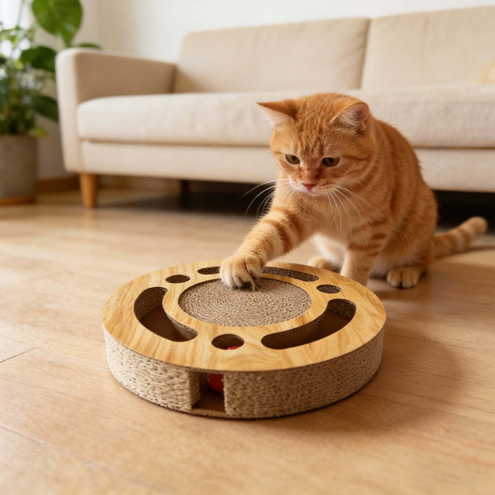 Walmart Cat Scratcher With Ball Track, Interactive Cat Toy With Rolling ...