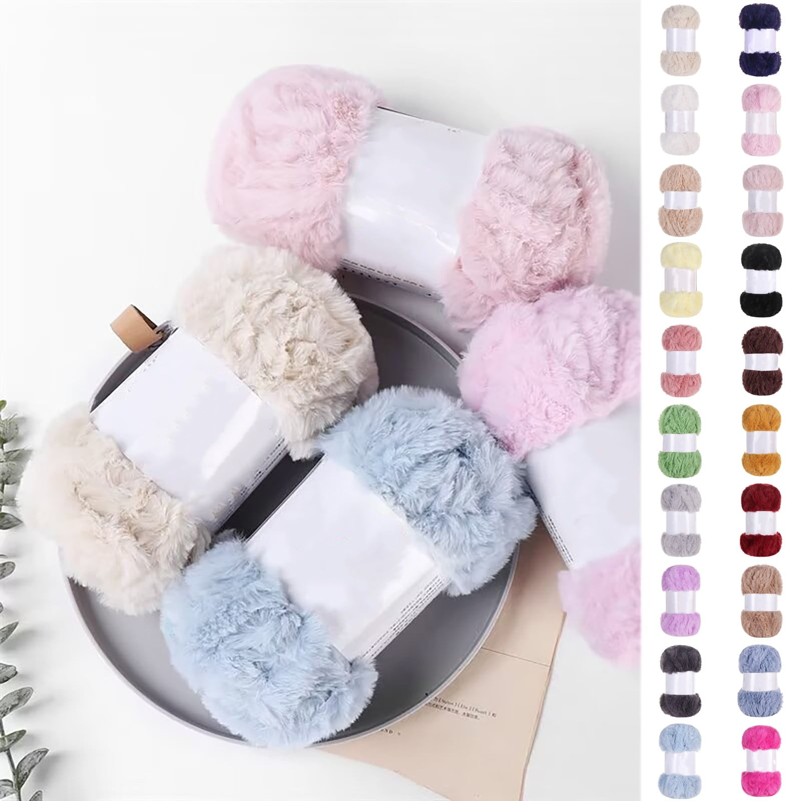 Walmart Clearance! 2 Skeins Faux Fur Yarn Soft Fluffy, Fuzzy Yarn ...