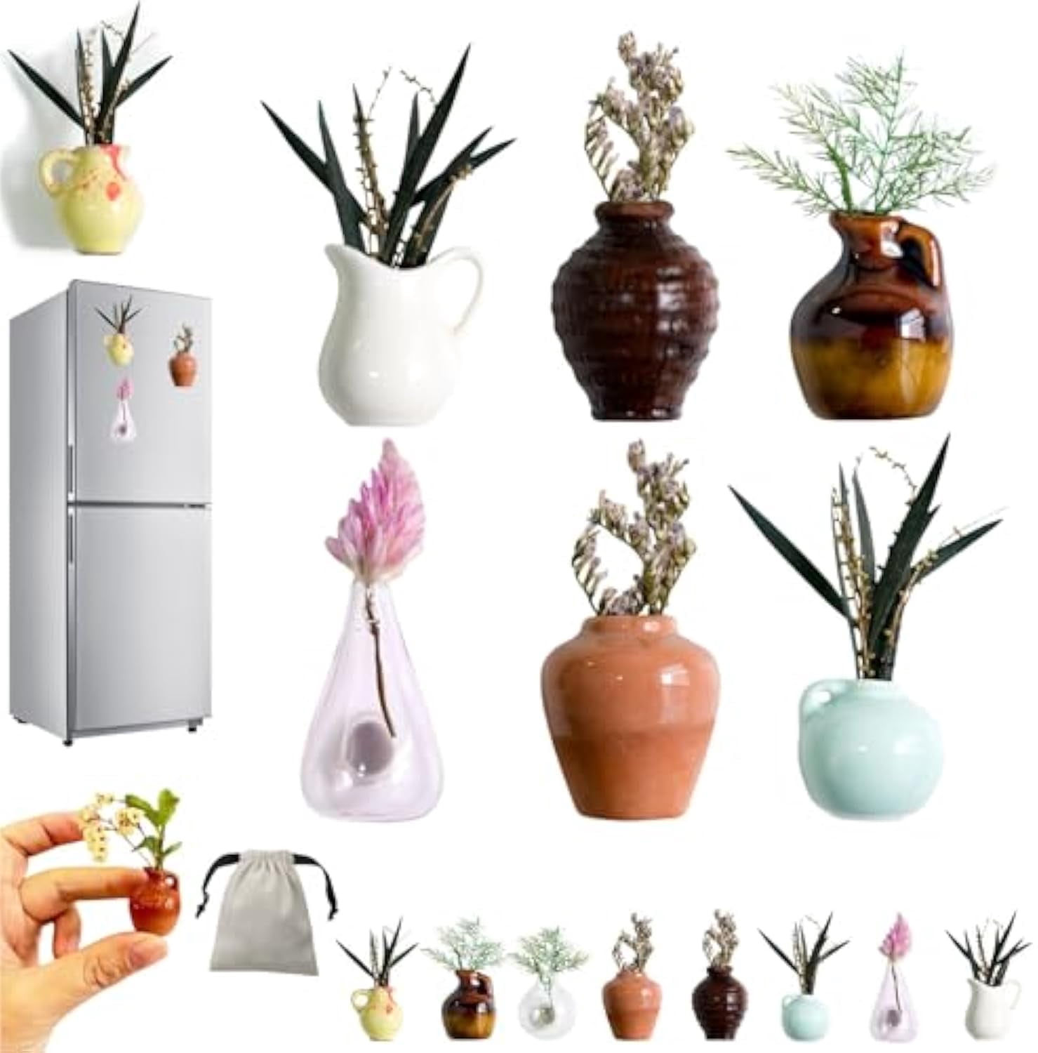 Walmart Clearance! 3D Ceramic Flower Vase Magnets - Decorative Fridge ...