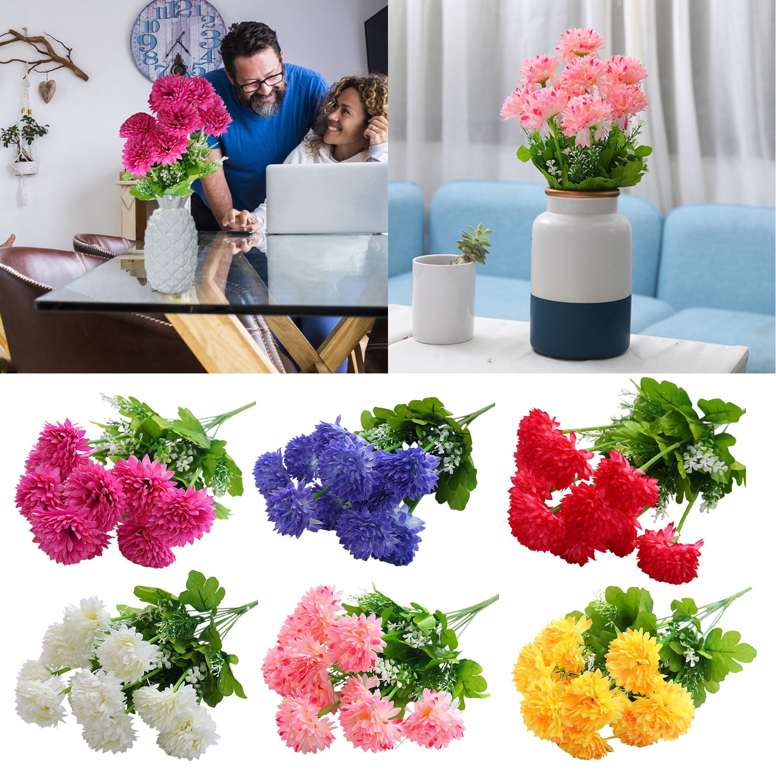 Walmart+ Deals, 1*Simulation Flower Artificial Chrysanthemum Bouquet ...