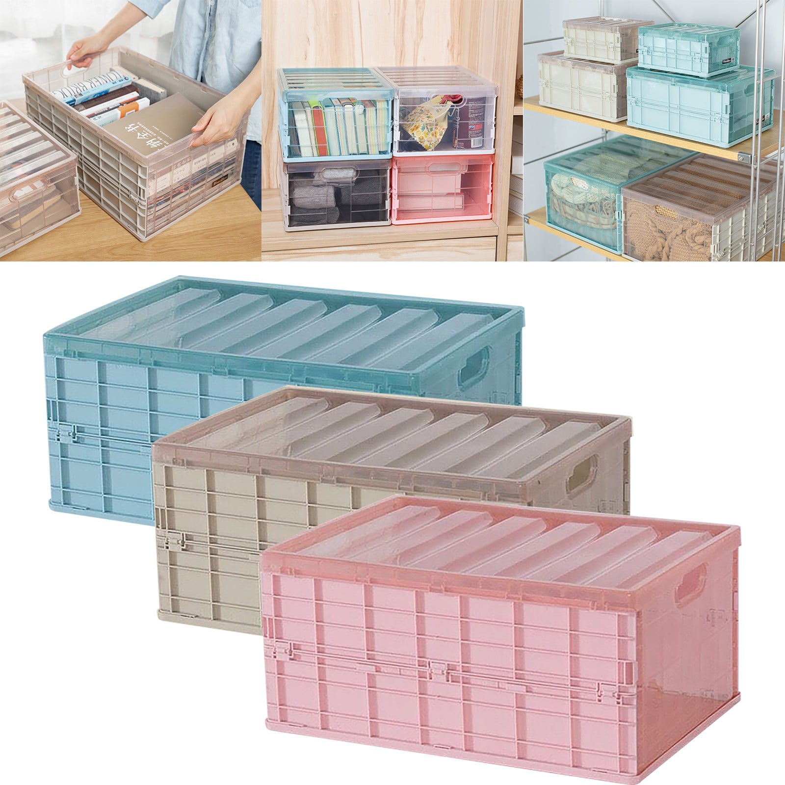 Walmart+ Deals, 1*Storage Box Folding Storage Case with Lid Thick ...